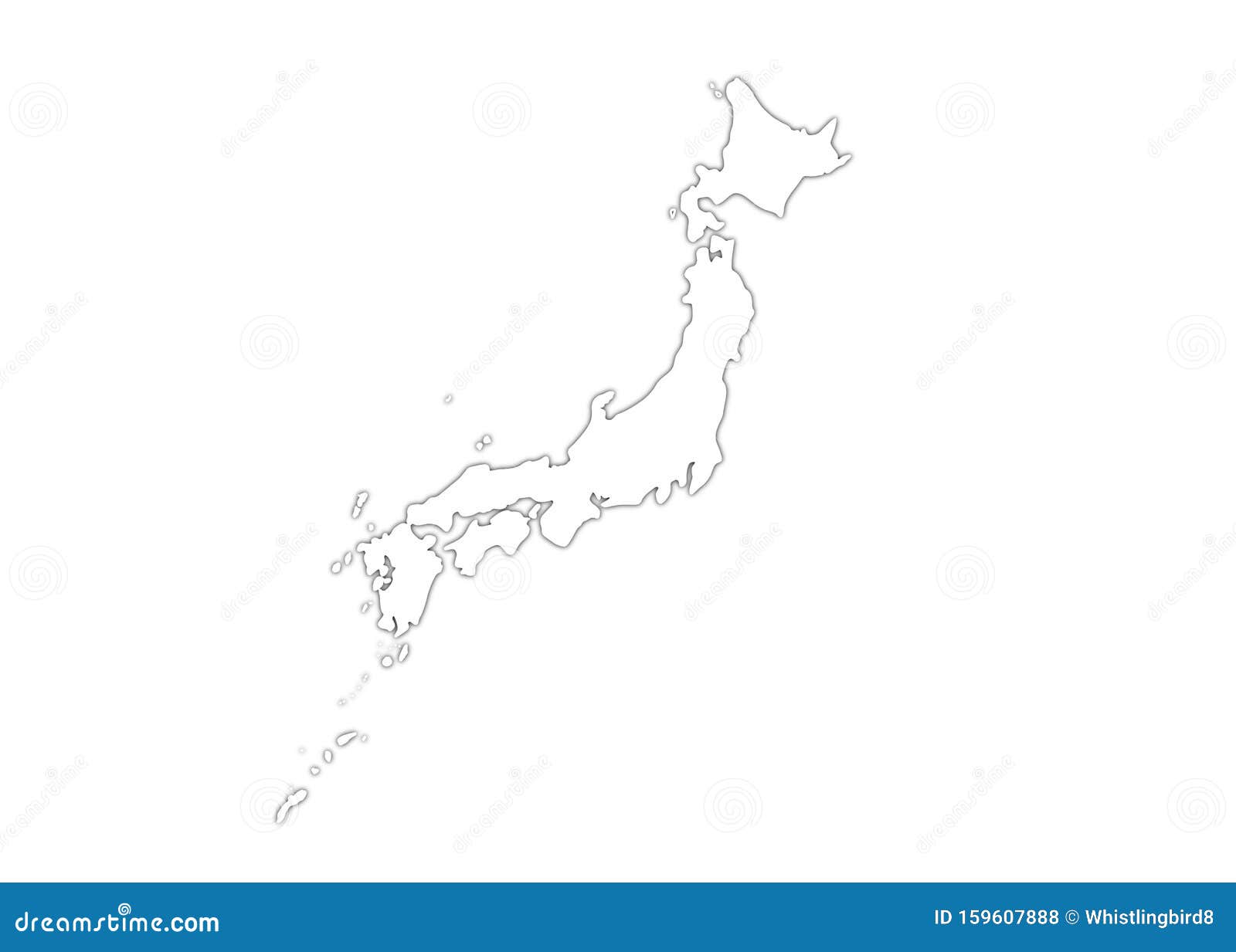Japan Map on White Background Stock Photo - Image of background ...