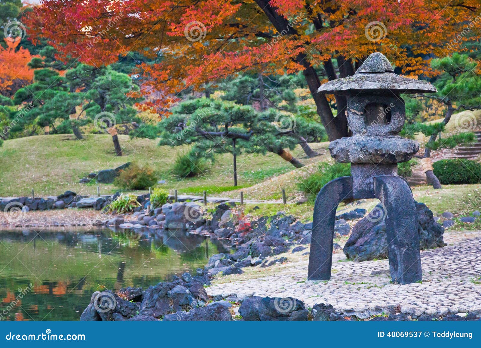 Japan Mara Stone Lantern in Garden Stock Image - Image of culture ...