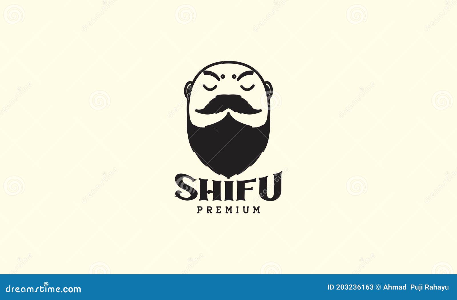 Japan Master with Beard Face Logo Vector Icon Design Illustration Stock ...