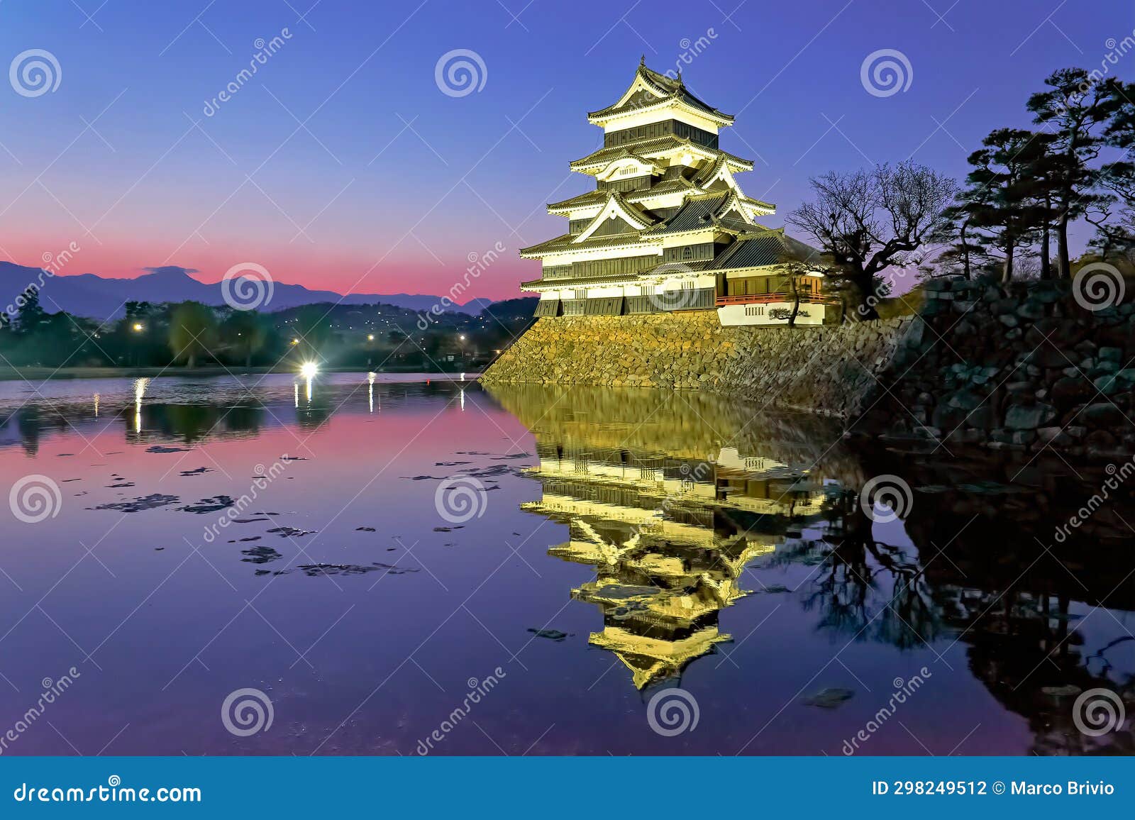 Japan. Matsumoto Castle at Sunset Editorial Photography - Image of park ...
