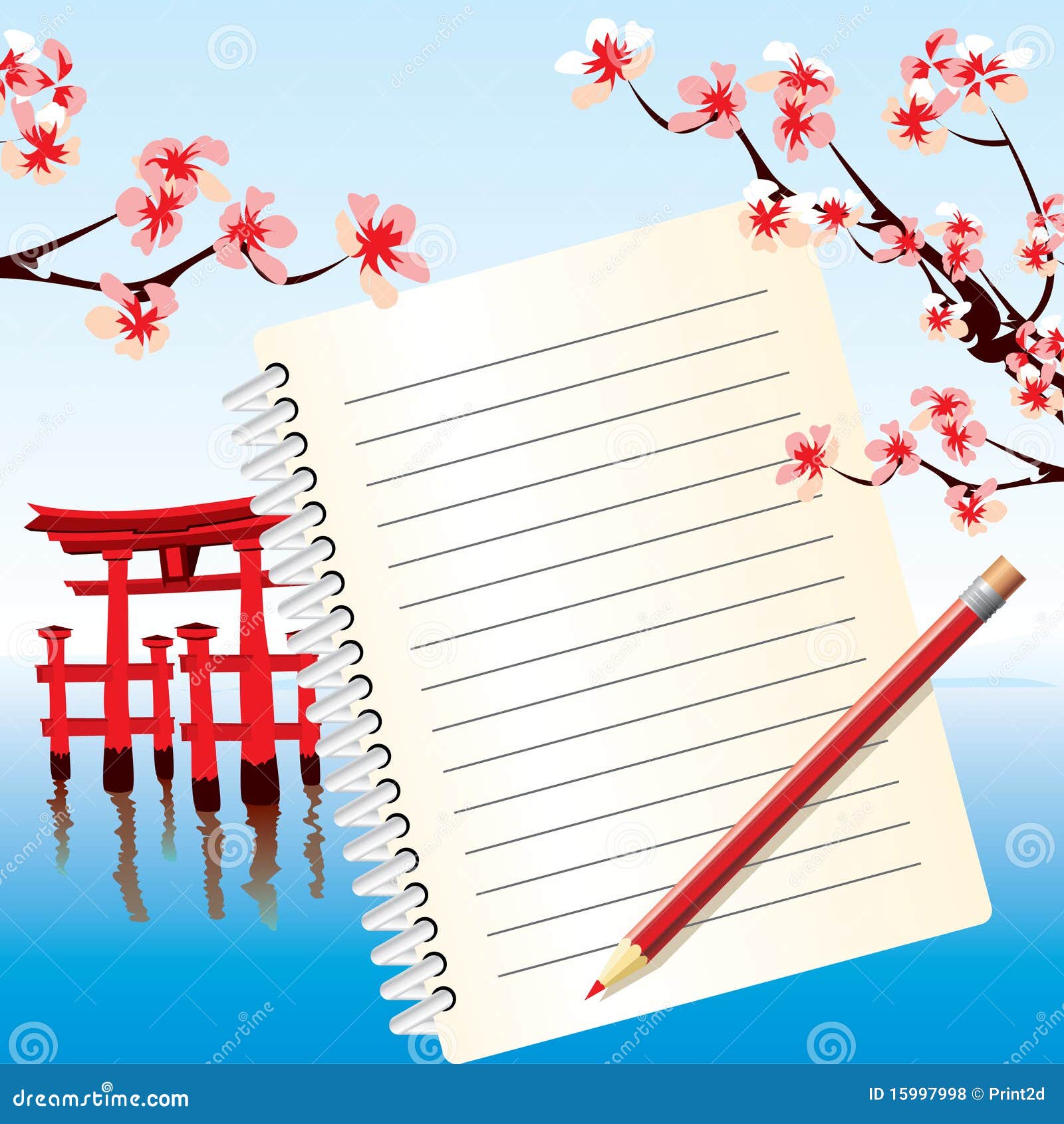 Japan notebook stock vector. Illustration of notebook - 15997998