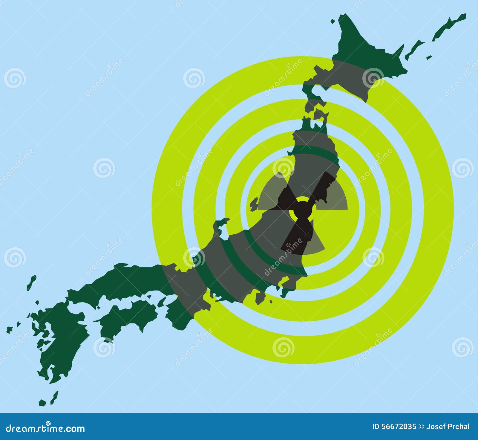 Japan Map With Epicenter Cartoon Vector | CartoonDealer.com #18845759