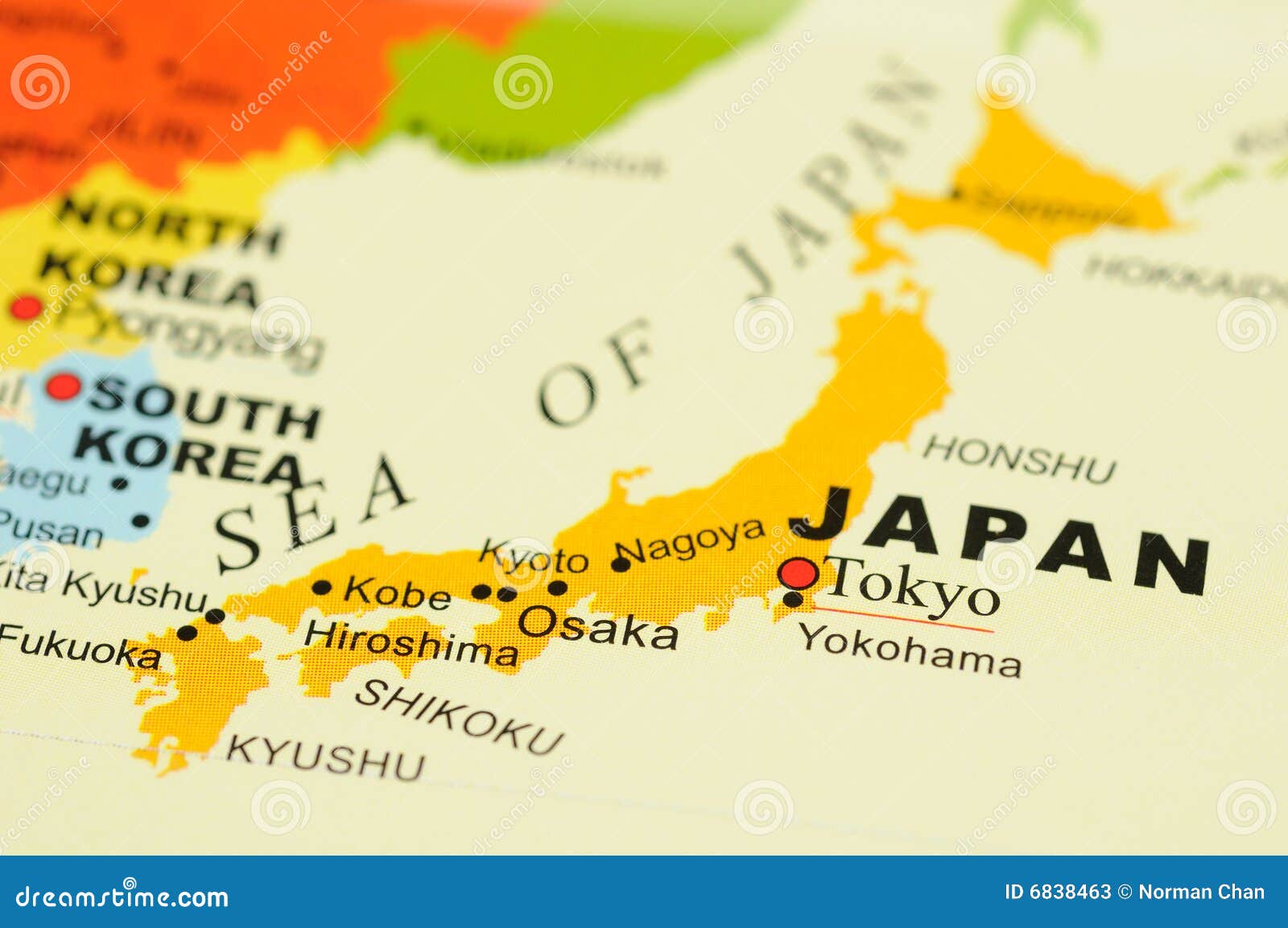 Japan op kaart stock afbeelding. Afbeelding bestaande uit land - 6838463