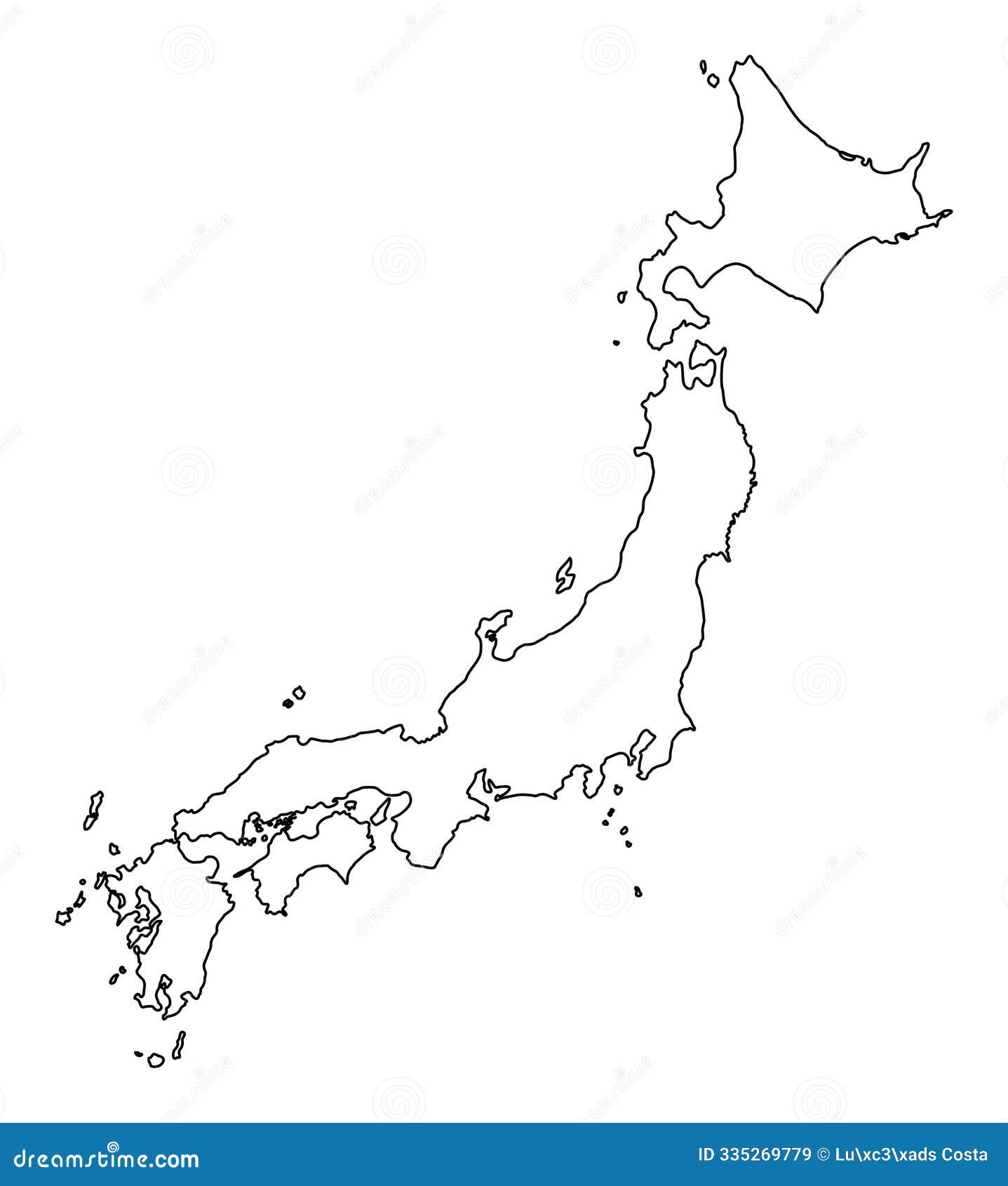 Japan Map. Outline State Map Of Japan. Political Map Of Japan With A ...