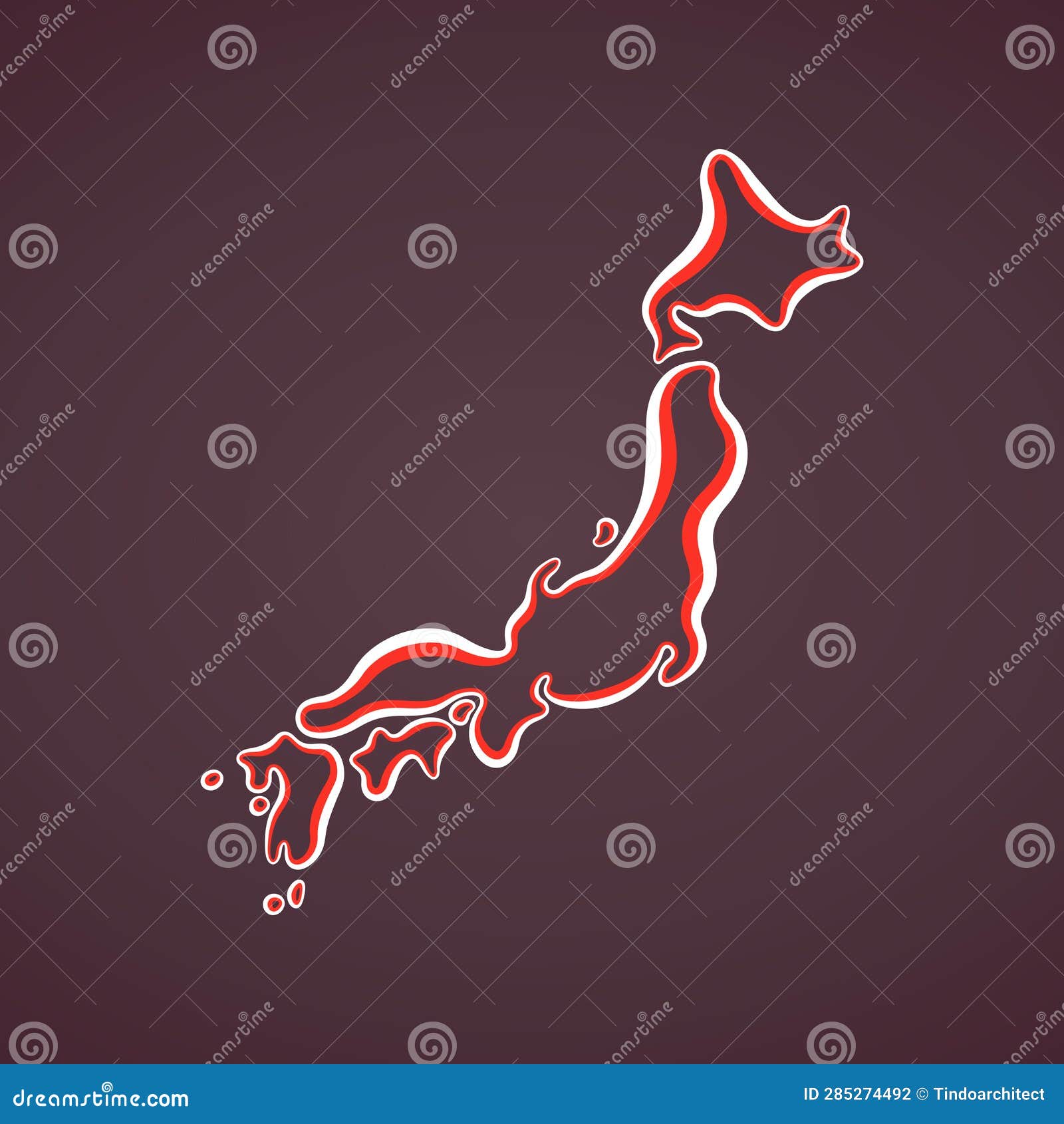 Japan - Outline Map Vector Illustration | CartoonDealer.com #285274492
