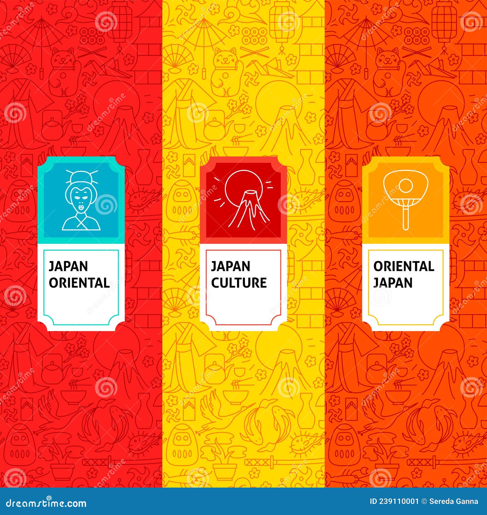 Japan Package Labels stock vector. Illustration of east - 239110001