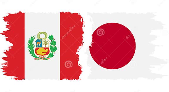 Japan and Peru Grunge Flags Connection Vector Stock Illustration ...