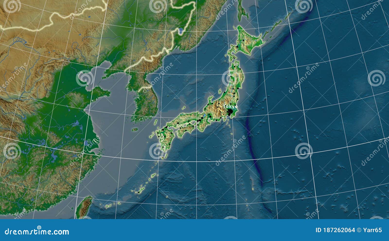 Japan - Physical. Composition, Borders Stock Illustration ...