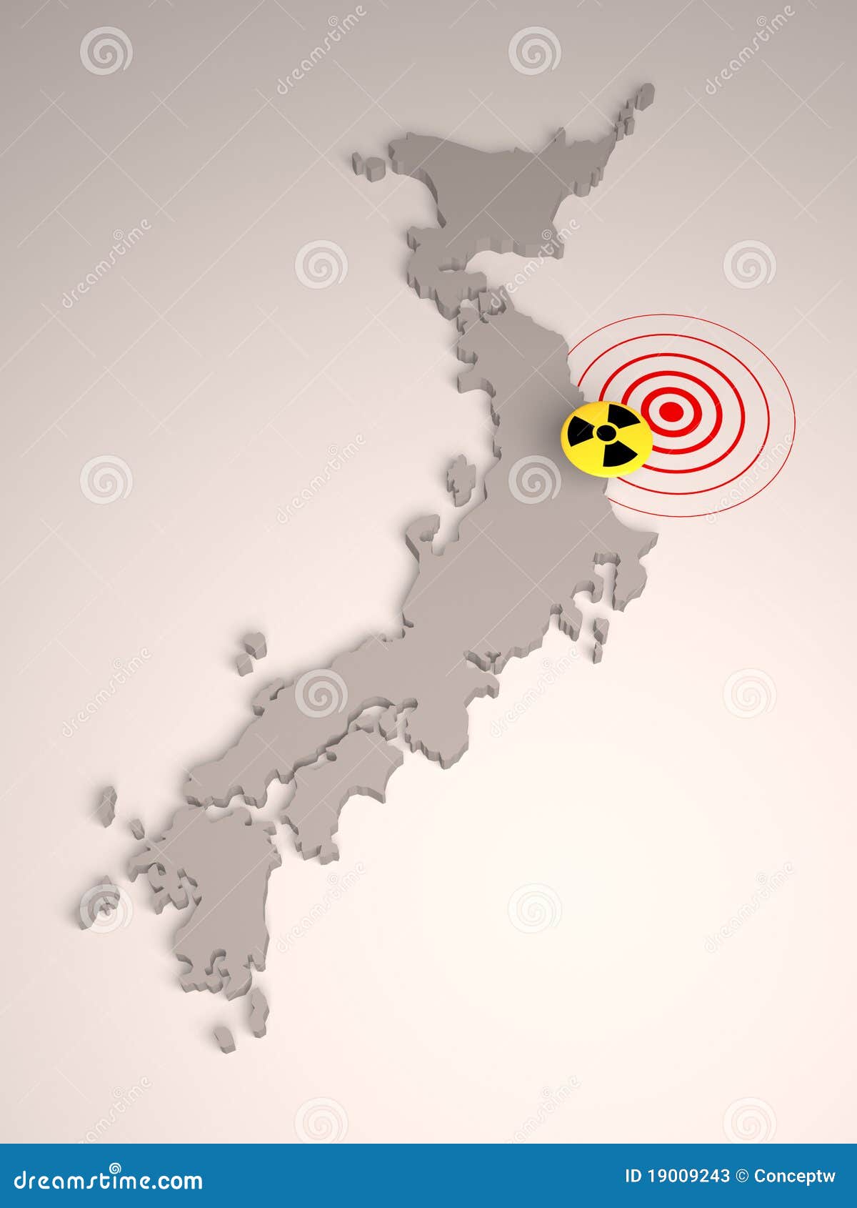 Japan - Radioactive Contamination Stock Illustration - Illustration of ...