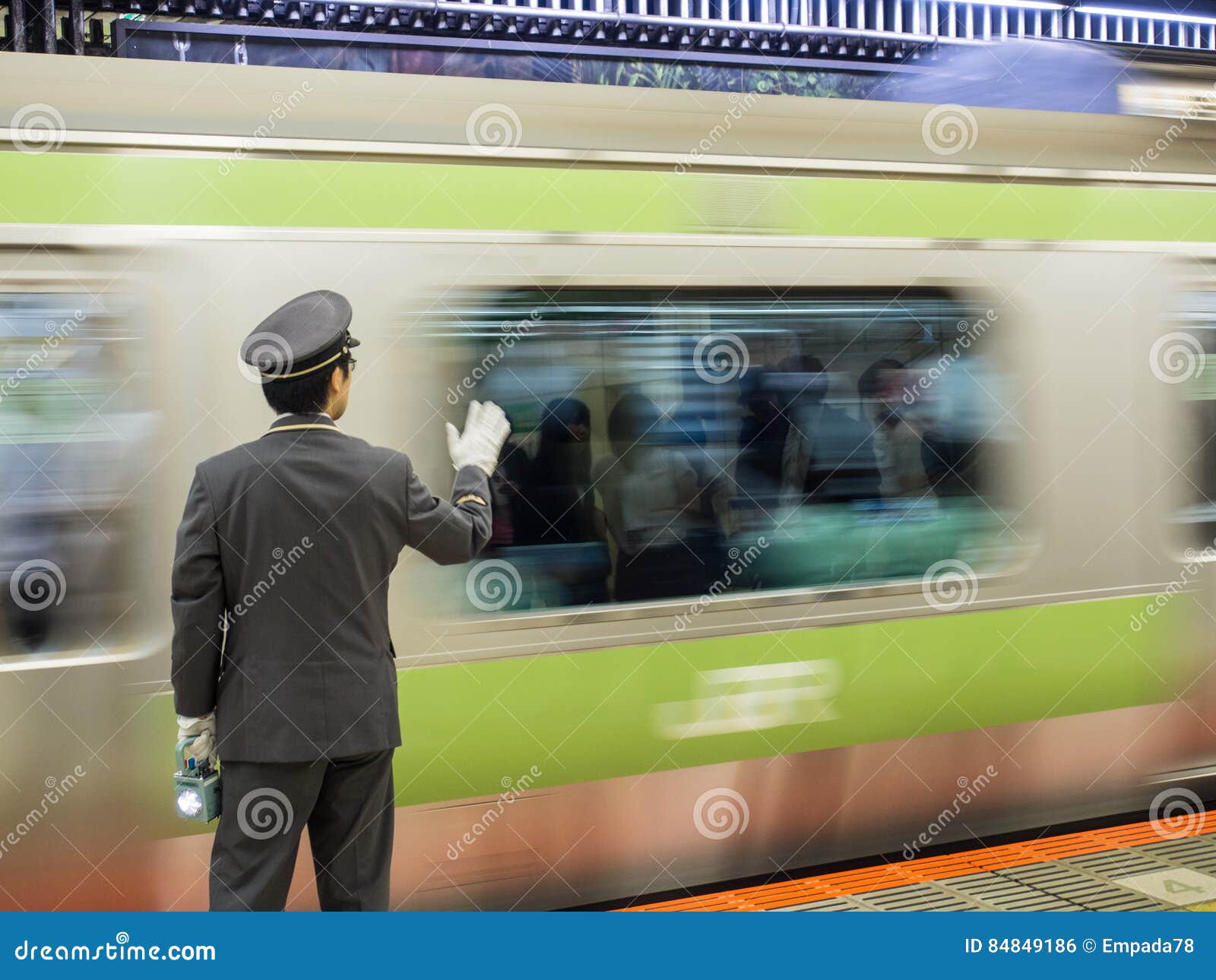 Japan Rail Conductor on Platform Editorial Photo - Image of express ...