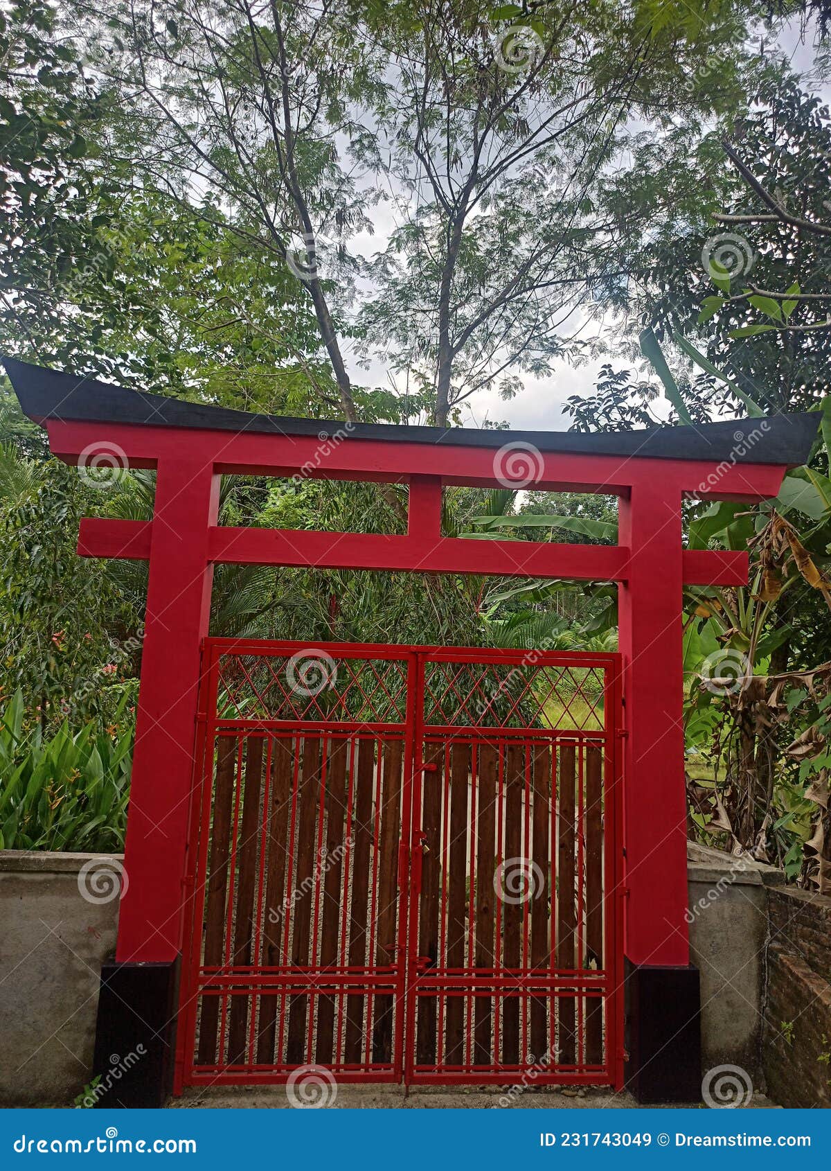 Japan Red Gate at Indonesia Stock Image - Image of gate, japanesse ...