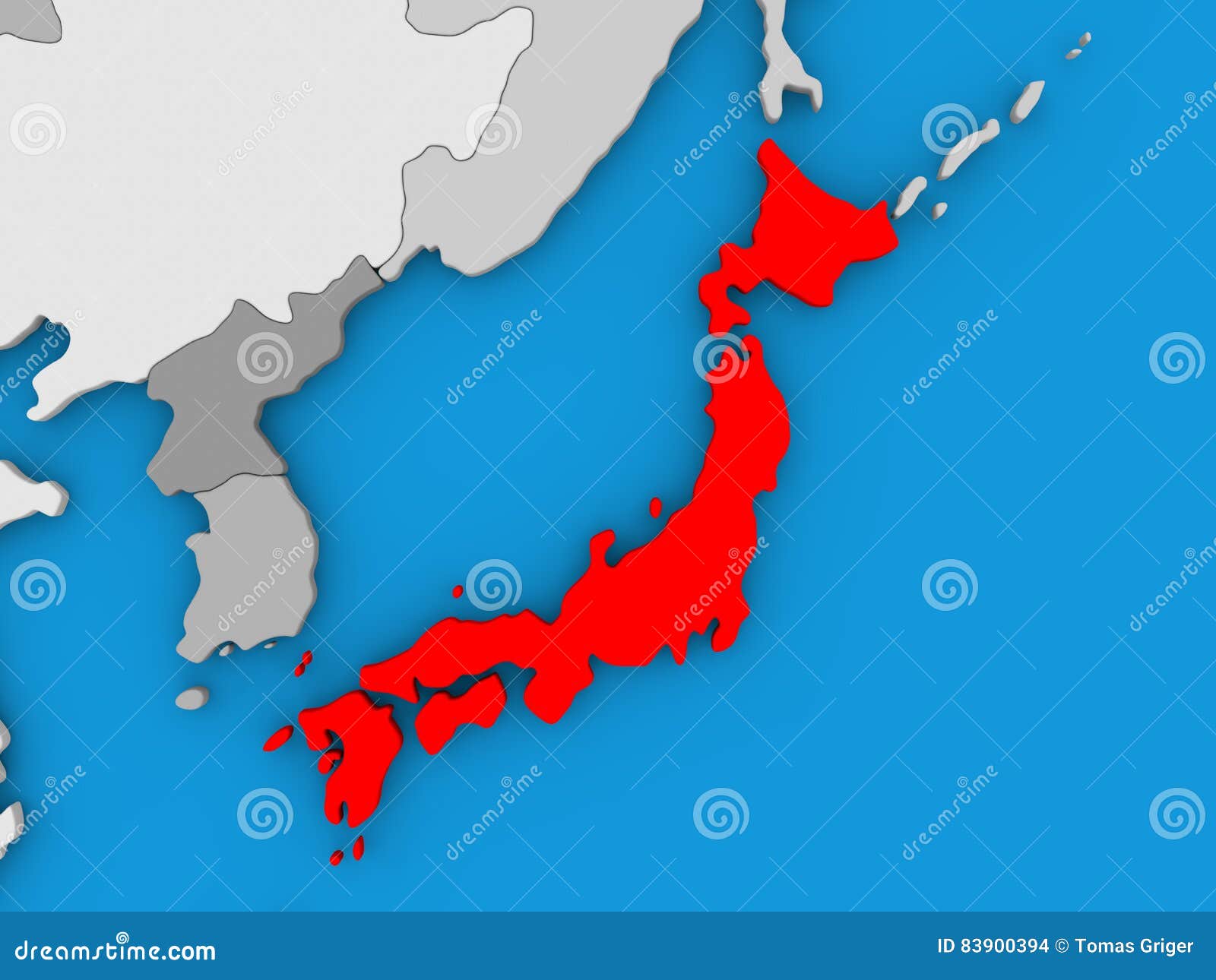 Japan in red on globe stock illustration. Illustration of japan - 83900394