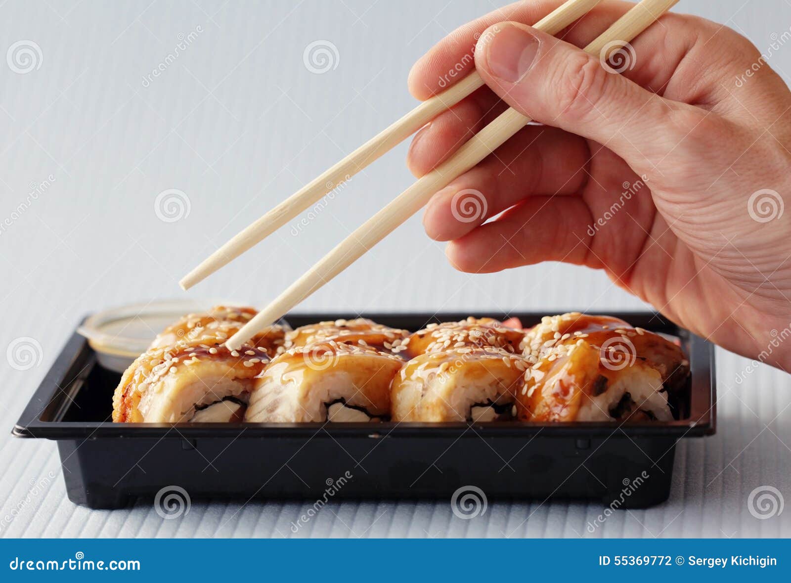 Japan Rolls With Fish And Rice, Pile Asorted On Table Royalty-Free ...