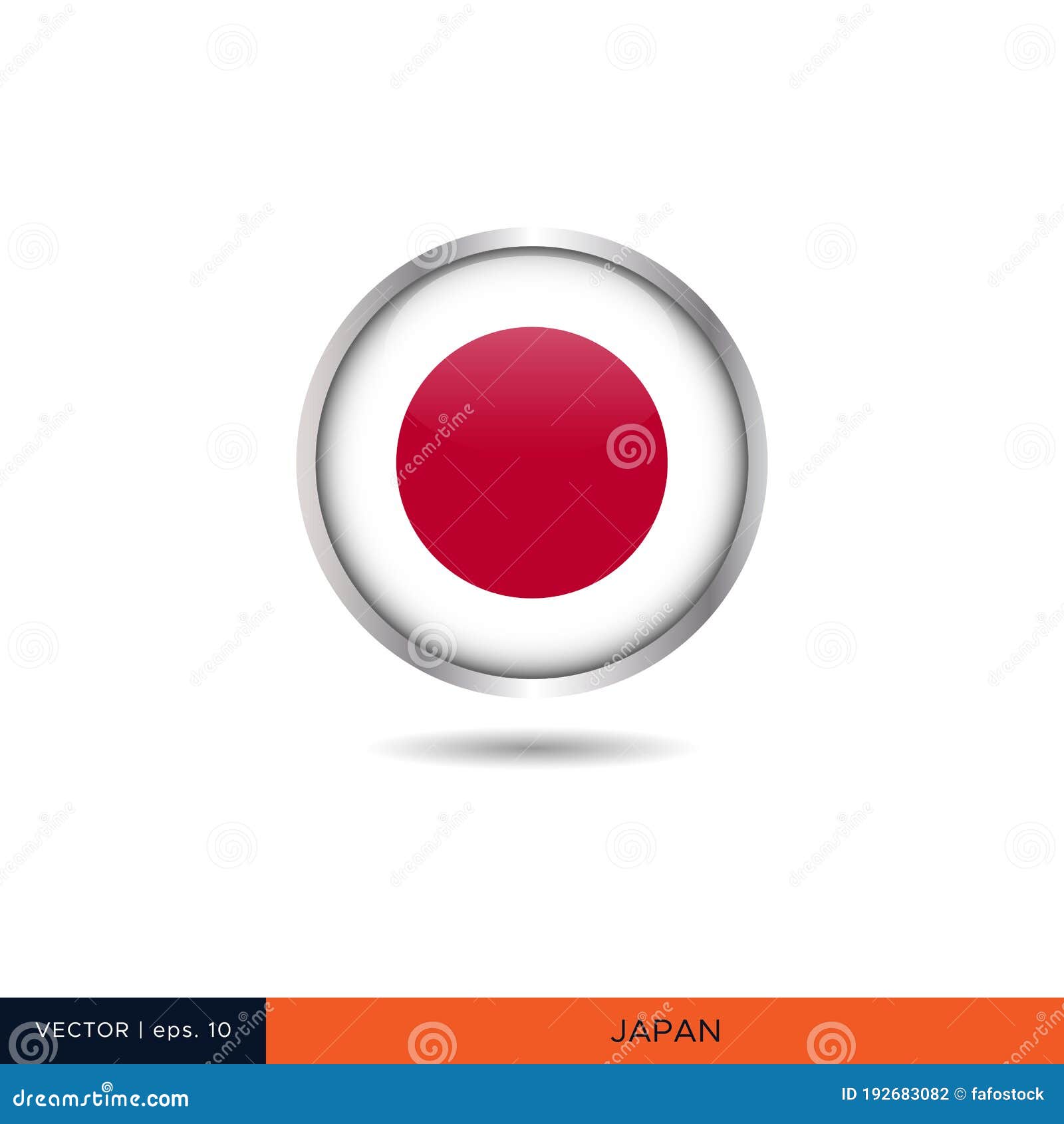Japan Round Flag Vector Design. Stock Vector - Illustration of badge ...