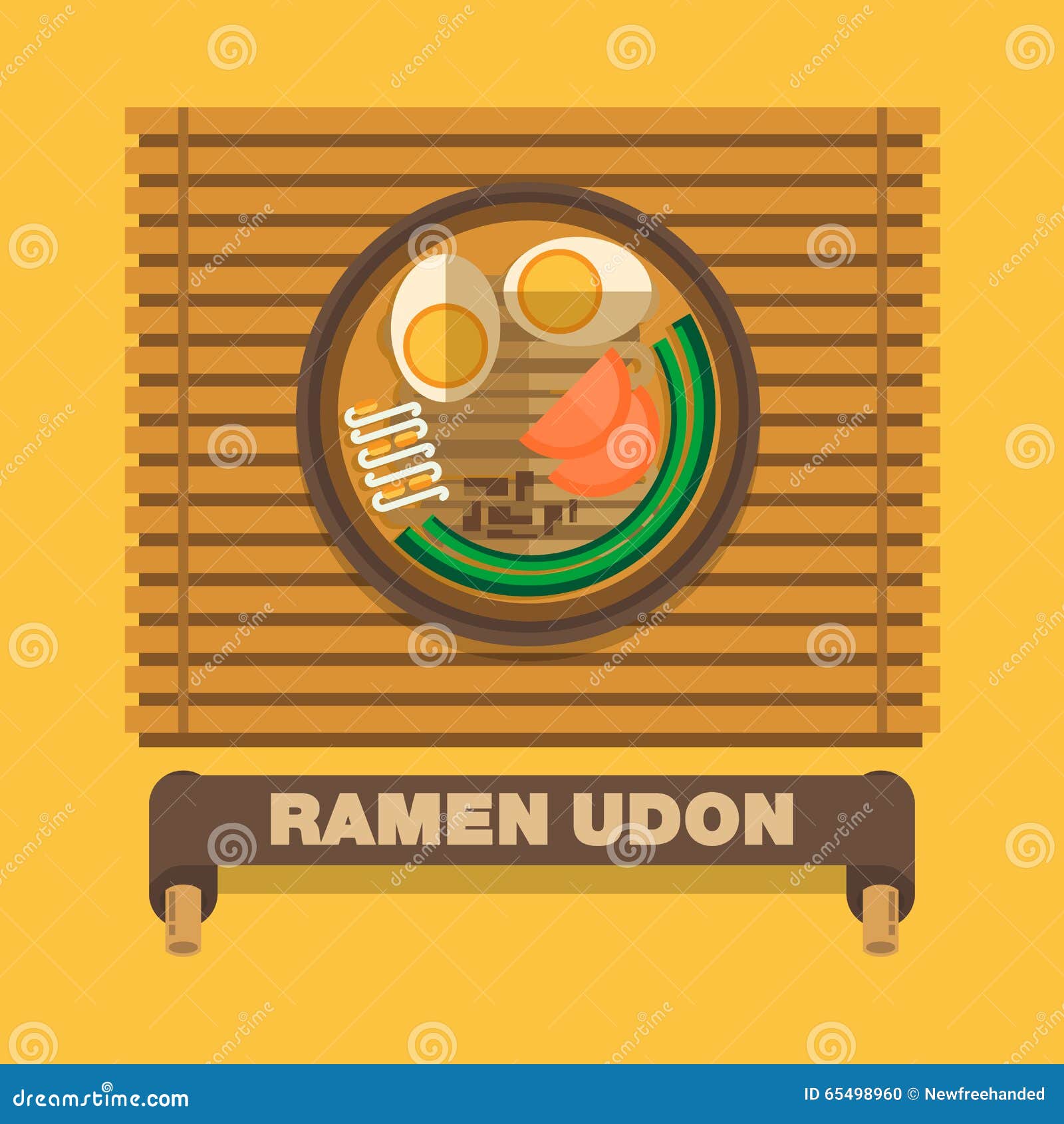 Japan S National Dishes,Ramen Udon - Vector Flat Design Stock Vector ...