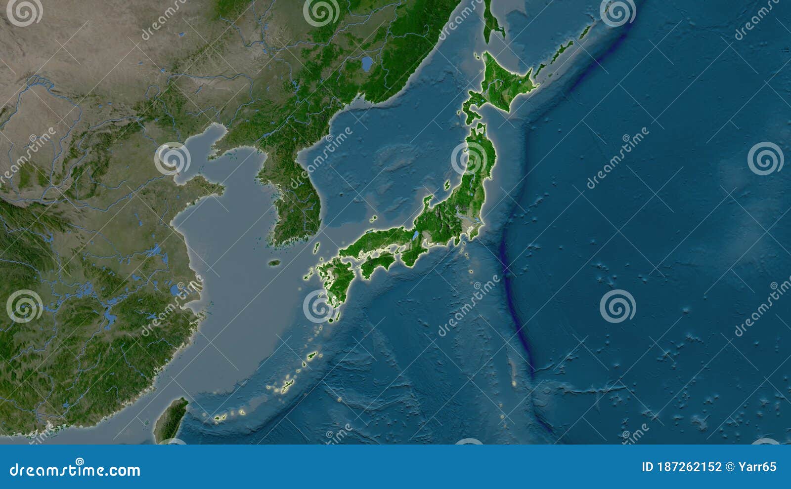 Japan - Satellite. Composition Stock Illustration - Illustration of ...