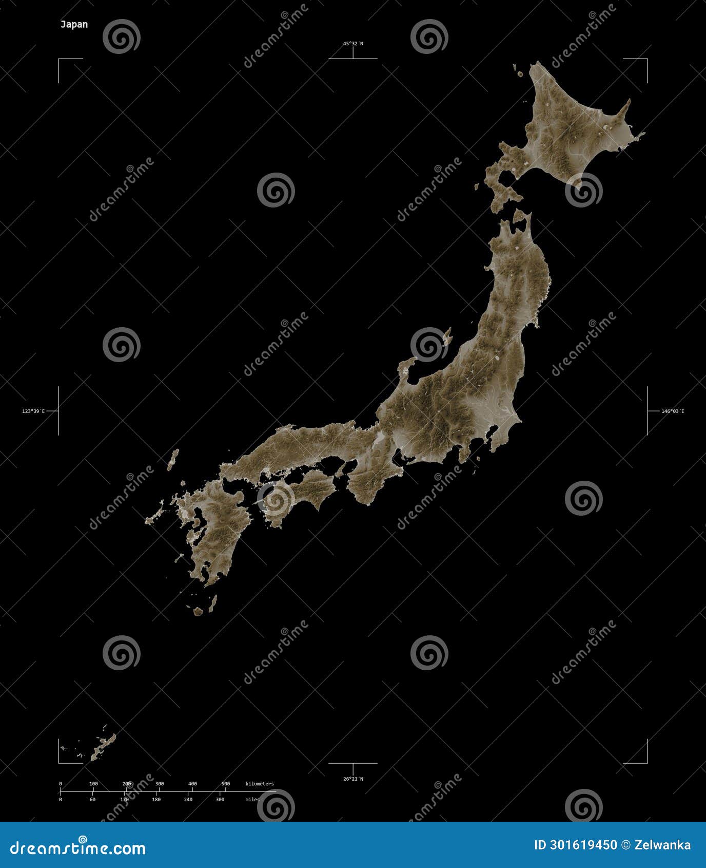 Japan Map Shape Splashes And Ripples Background Stock Photo ...
