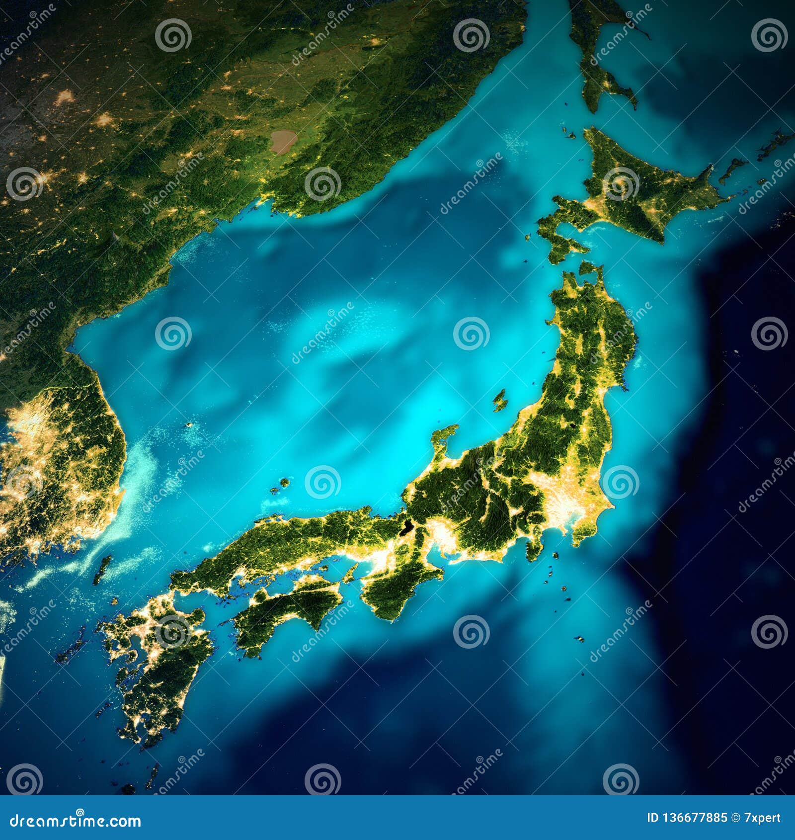 Japan space map stock illustration. Illustration of hiroshima - 136677885