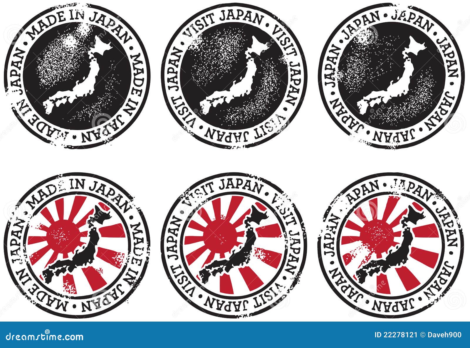 Japan Stamps stock vector. Illustration of distressed - 22278121