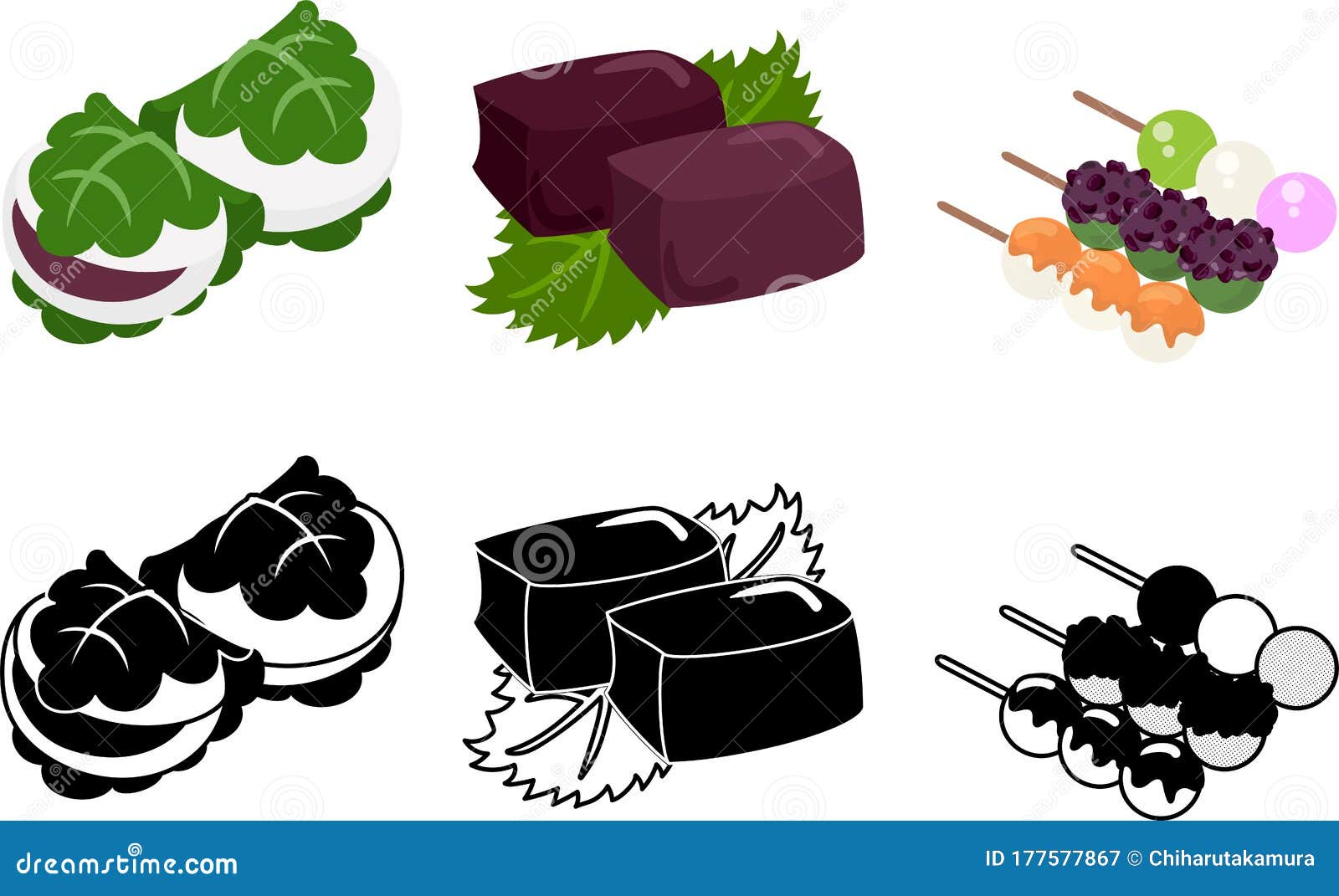 The Japanese sweets stock vector. Illustration of element - 177577867