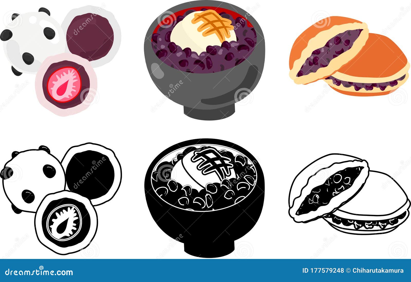 The Japanese sweets stock vector. Illustration of food - 177579248