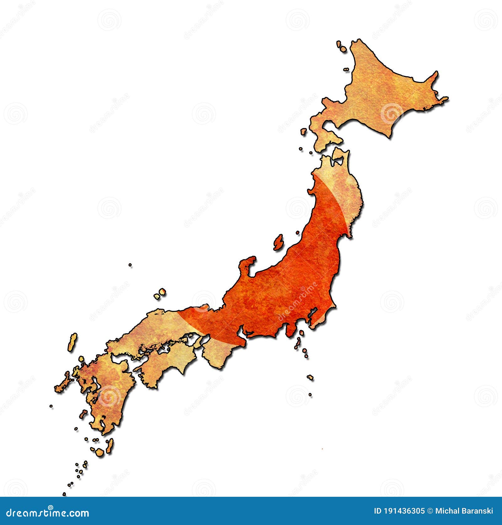 Japan territory with flag stock image. Image of symbol - 191436305