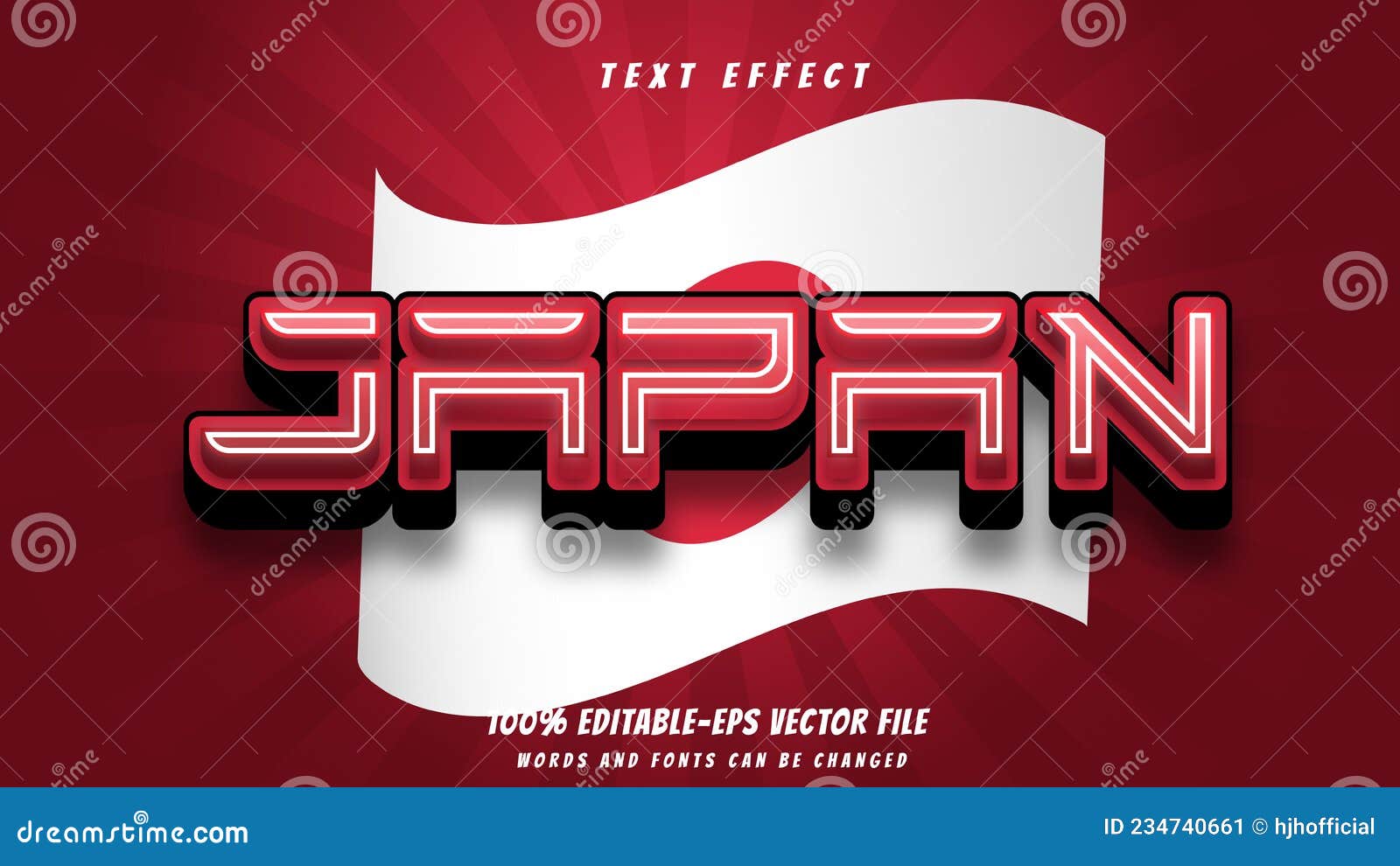 Japan Text Effect Design Vector Stock Image - Illustration of text ...