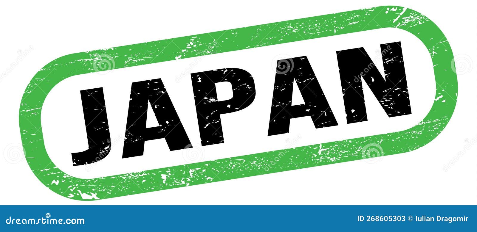 JAPAN, Text Written on Green-black Stamp Sign Stock Illustration ...