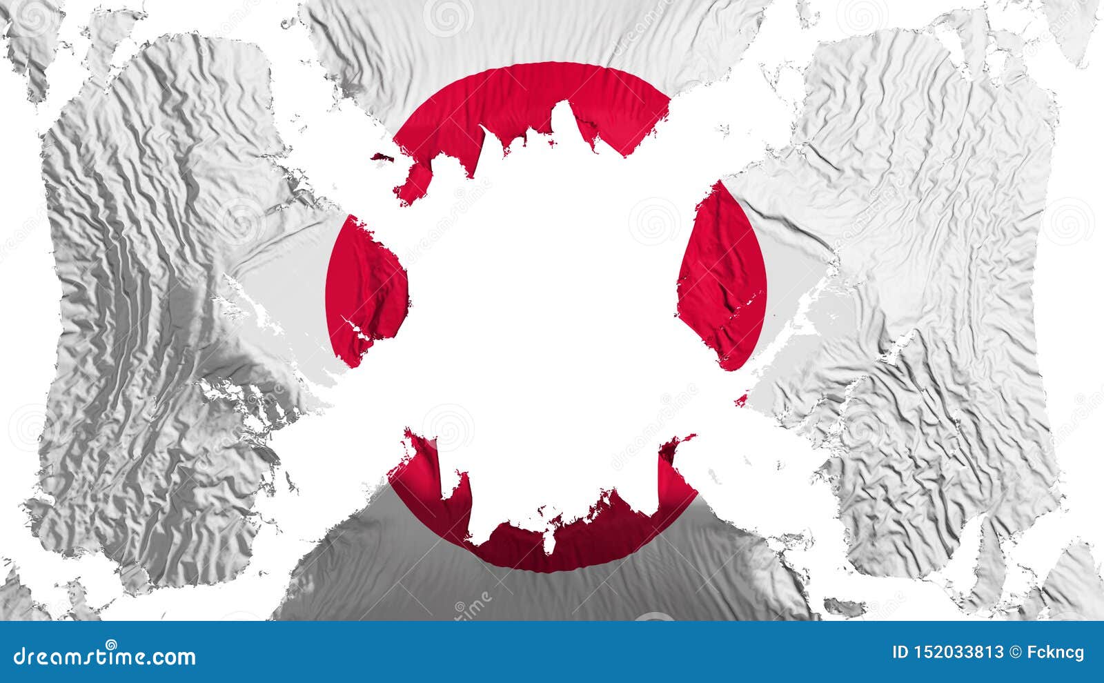 Japan Torn Flag Fluttering in the Wind Stock Illustration ...