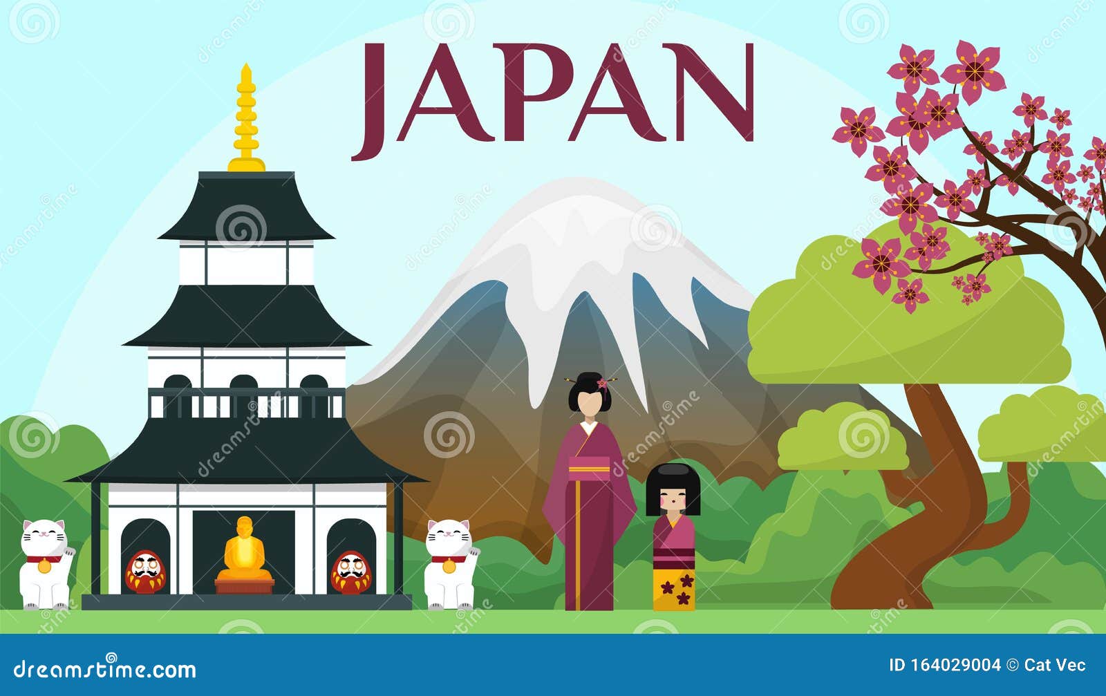 Japan Tourism and Travel Concept Vector Illustration. Japanese ... Japan Tourism and Travel Concept Vector Illustration. Japanese ...