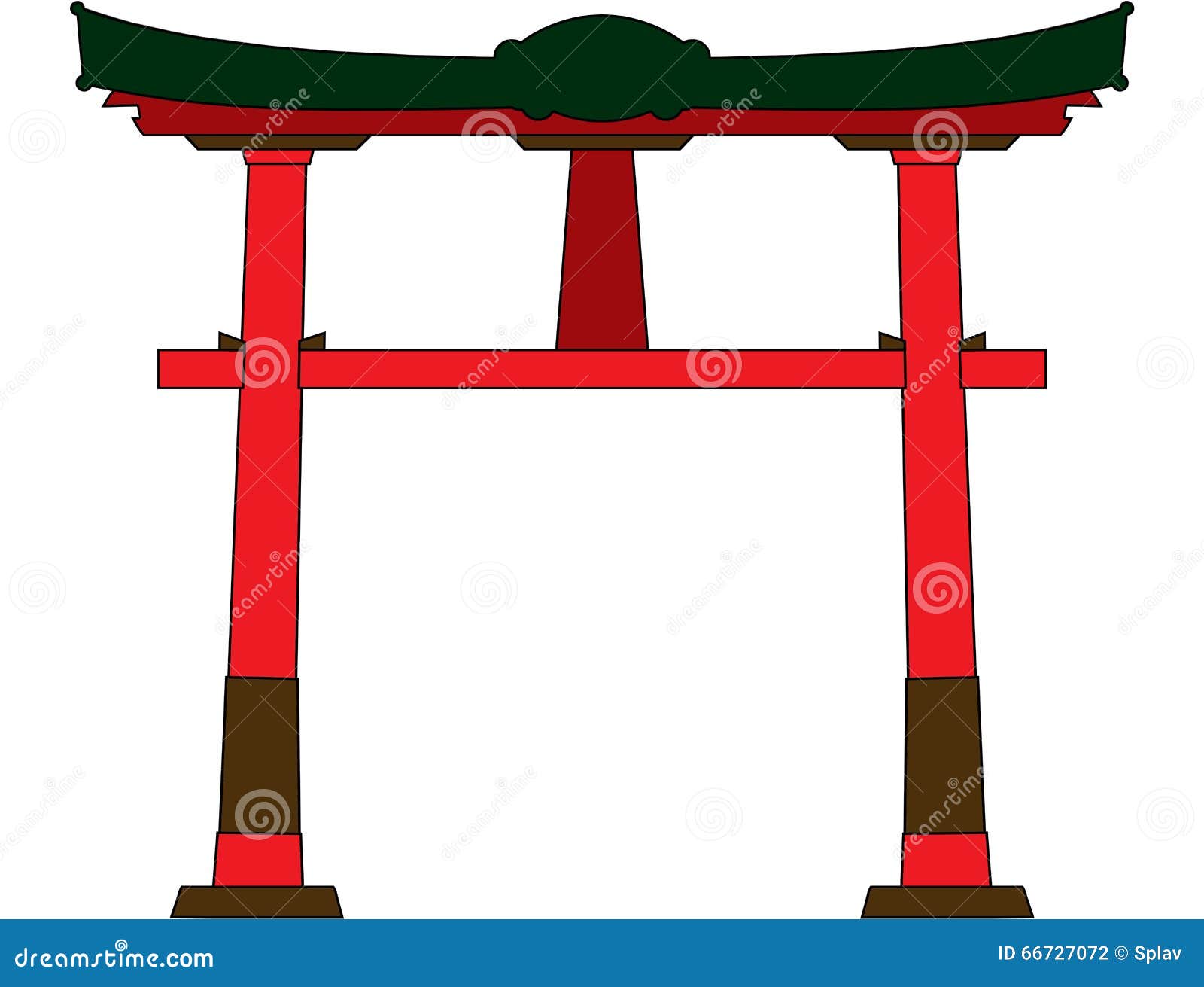 Japan Traditional Gate Red Torii Stock Illustration - Illustration of ...