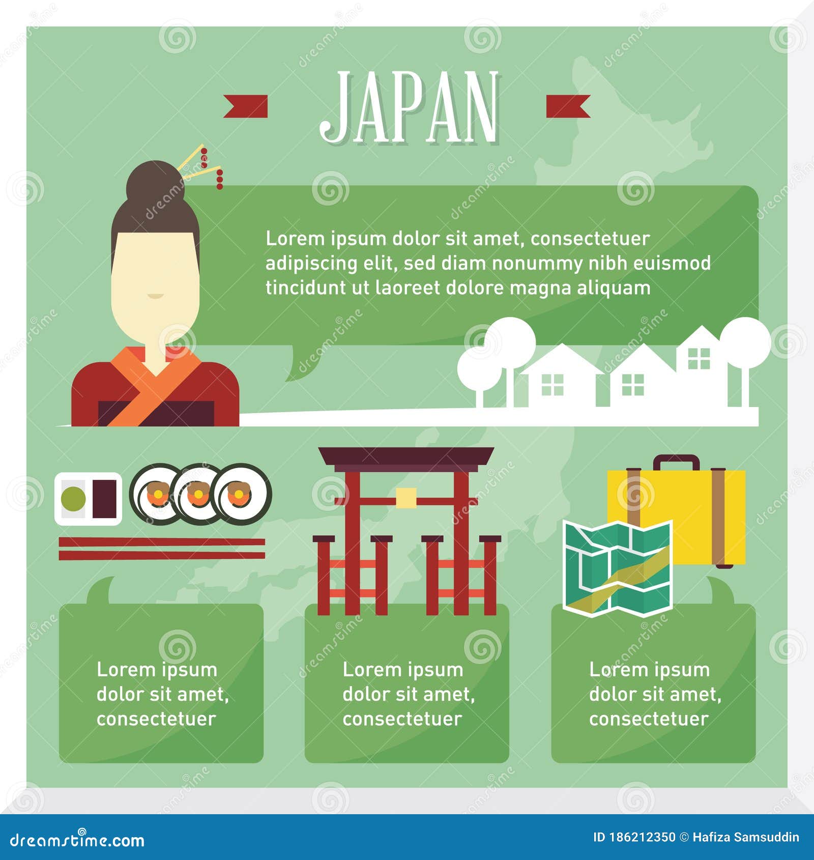 Japan Travel Infographic. Vector Illustration Decorative Design Stock ...