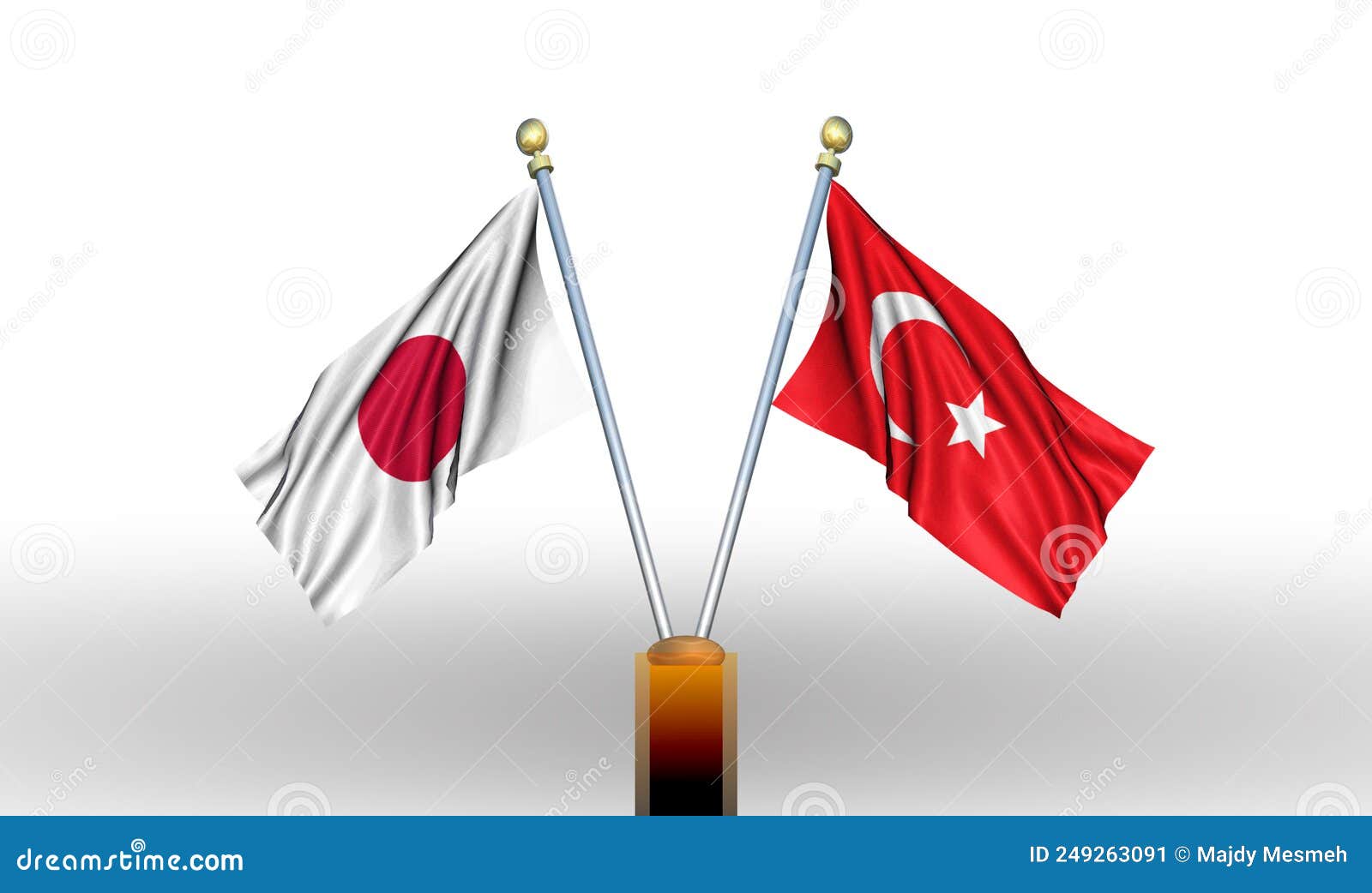 Japan and Turkey flags stock illustration. Illustration of world ...
