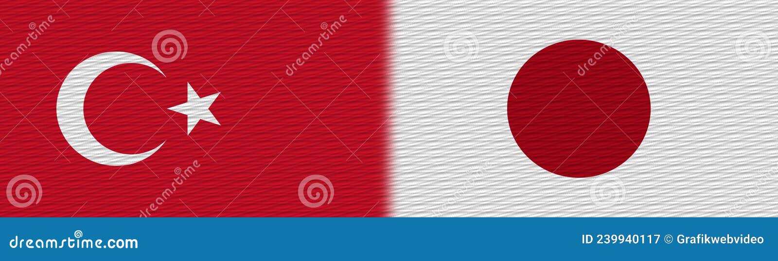 Japan and Turkey Turkish Fabric Texture Flag Stock Illustration ...
