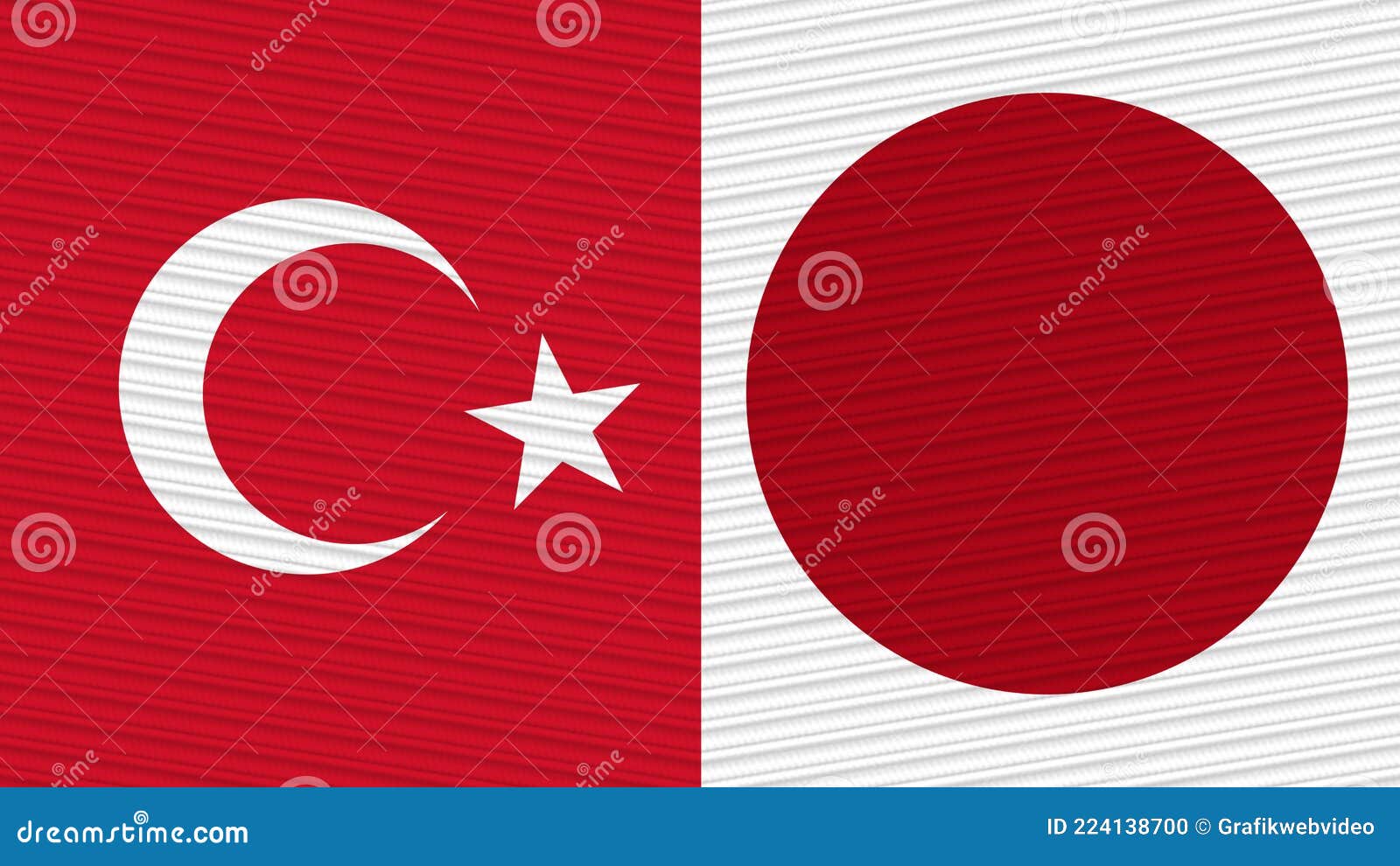 Japan and Turkey Two Half Flags Together Stock Illustration ...