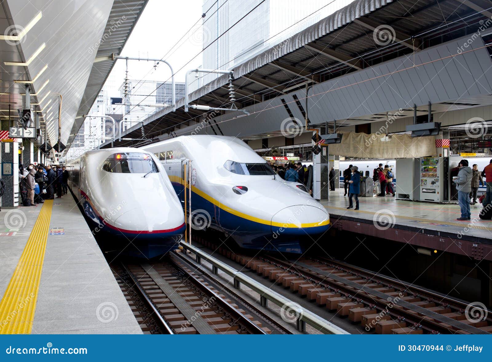 Japan Two Shinkansen Trains Editorial Stock Image - Image of tokye ...