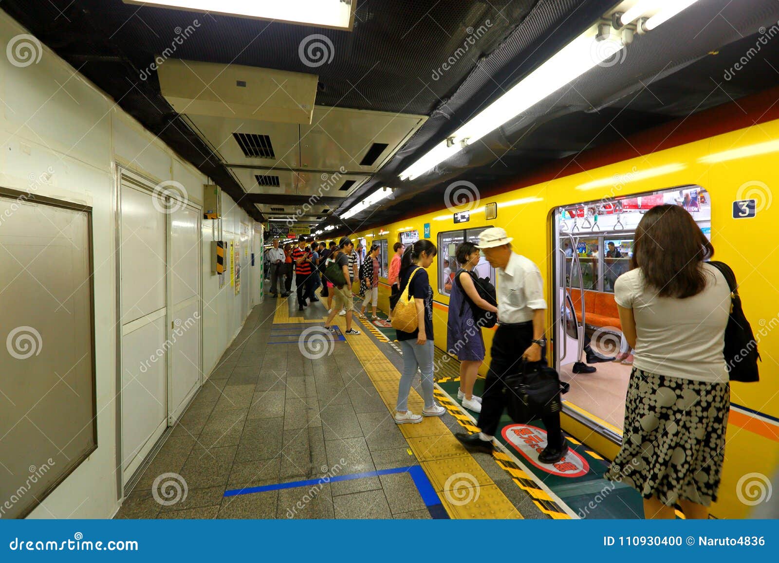 Japan: Underground Train Arrived Editorial Image - Image of destination ...