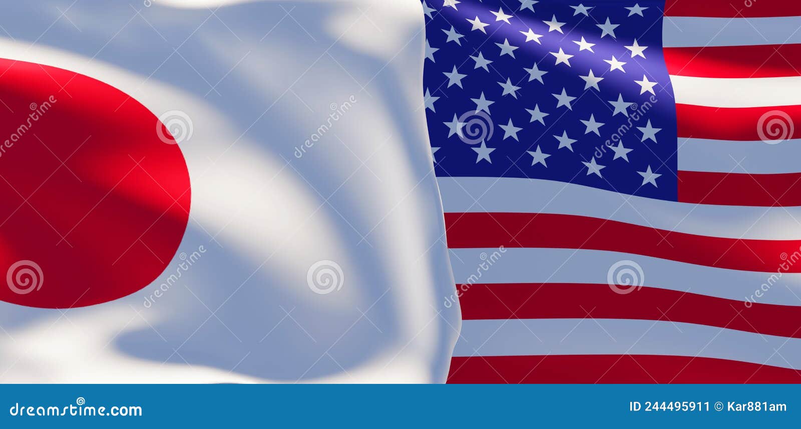 Japan and USA Flags. Japan Flag and USA Flag Stock Illustration ...