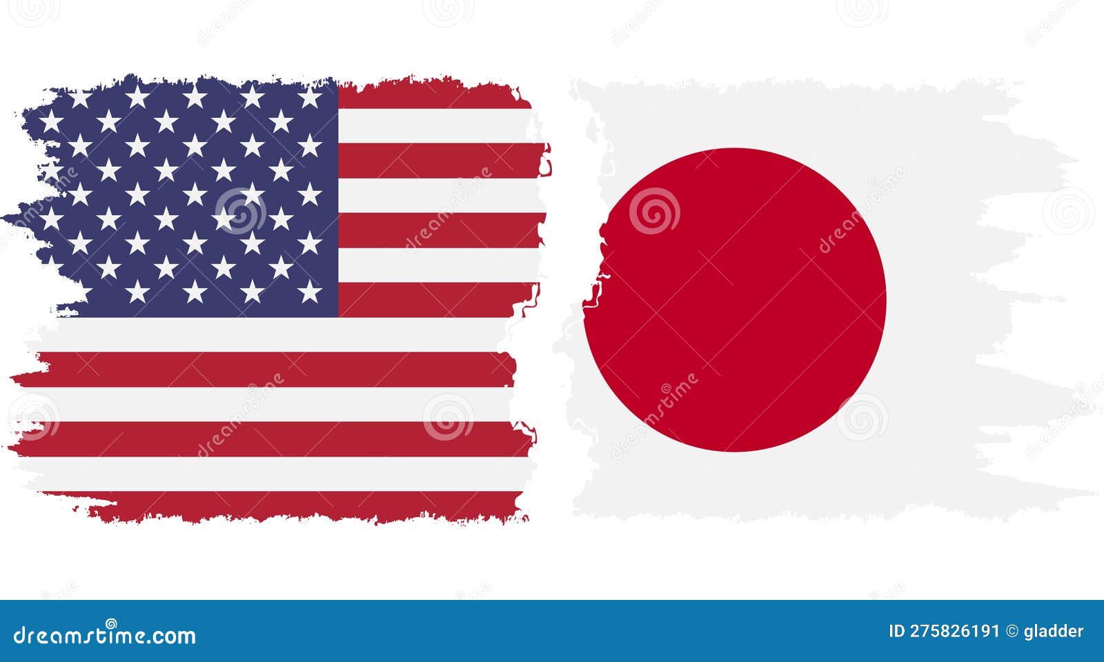 Japan and USA Grunge Flags Connection Vector Stock Vector ...