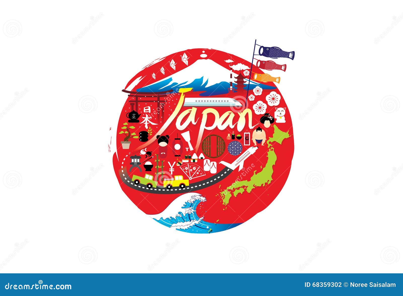 Japan Vector stock vector. Illustration of design, silhouette - 68359302