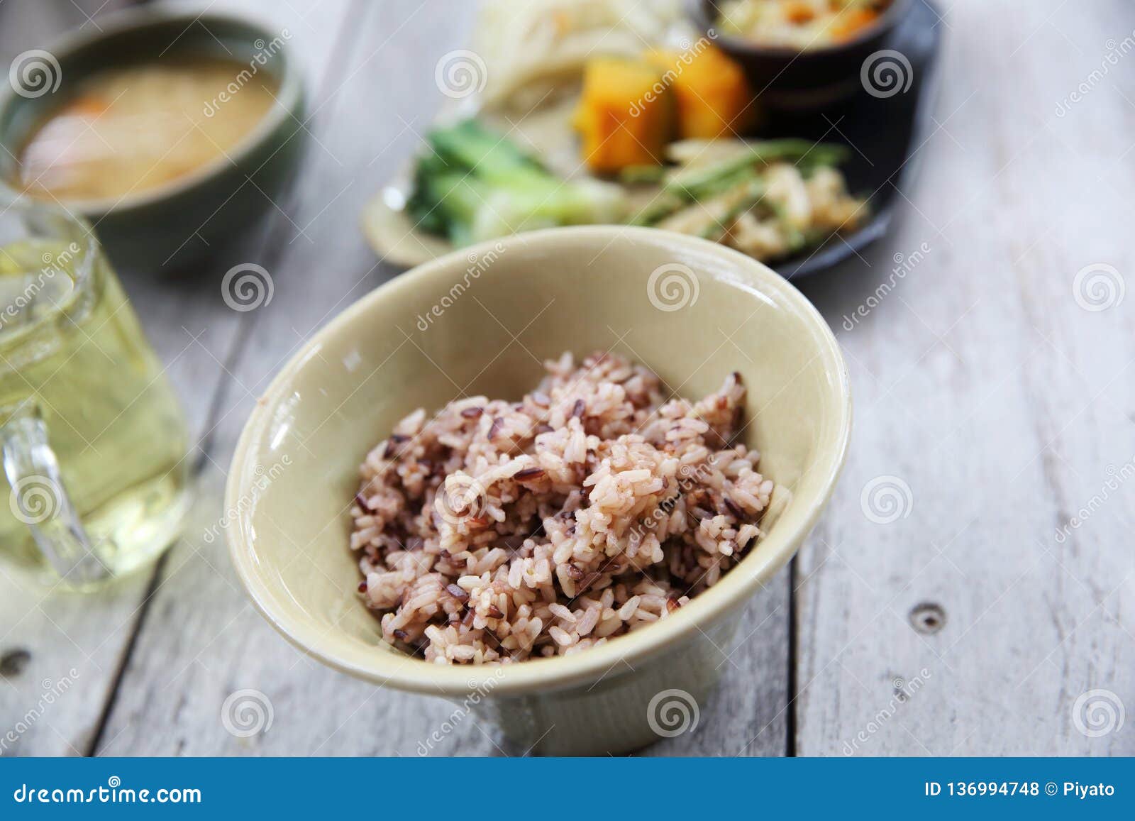 Japan vegetable with rice stock photo. Image of soup - 136994748