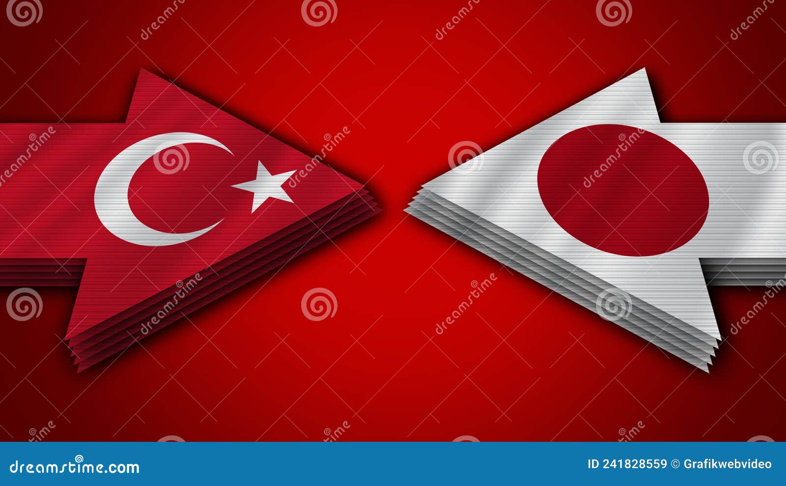 Japan Vs Turkey Turkish Arrow Flags â€“ 3D Illustrations Stock ...
