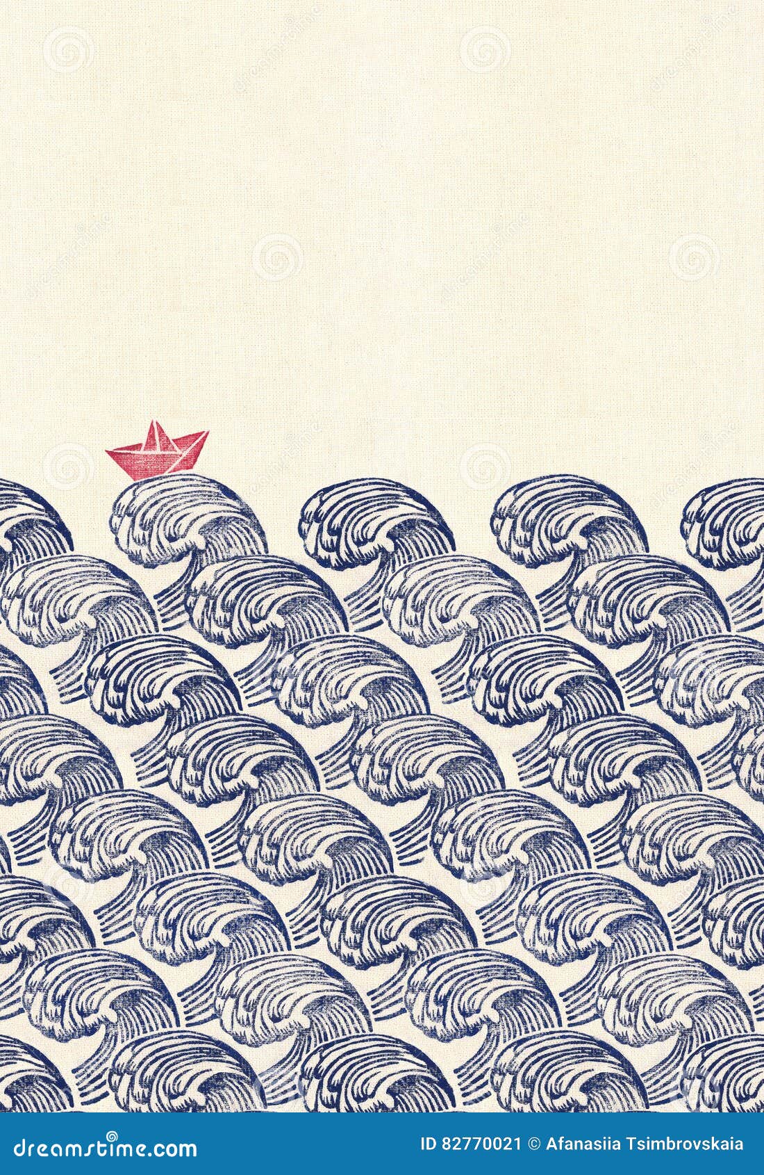 Japan Wave And Ship Origami Pattern Royalty-Free Stock Photo ...