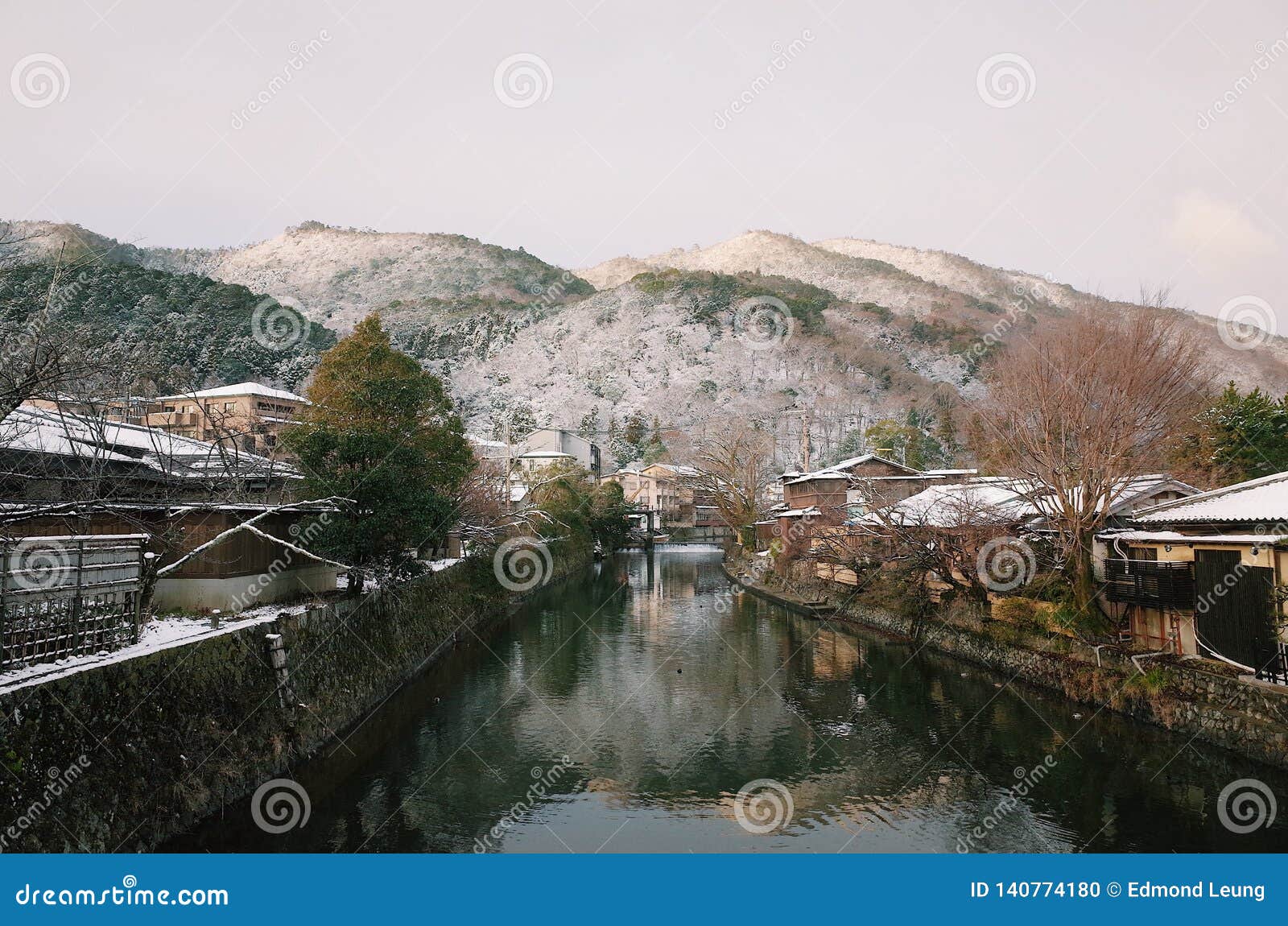 Japan winter countryside stock photo. Image of clouds - 140774180