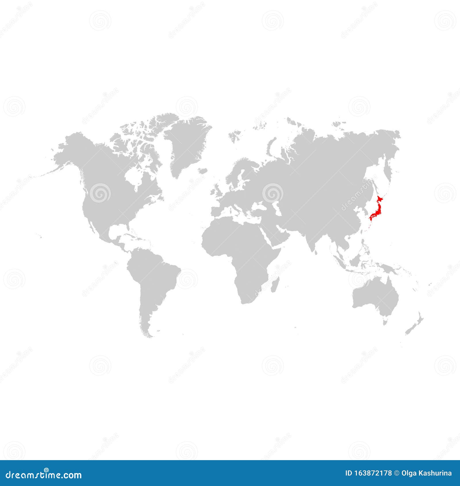 Japan on world map stock illustration. Illustration of kyoto - 163872178