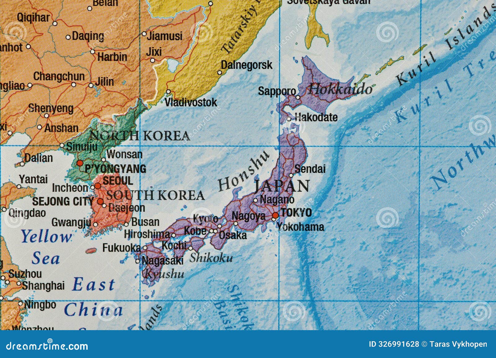 Japan on the World Map Close-up Stock Photo - Image of godzilla, sushi ...