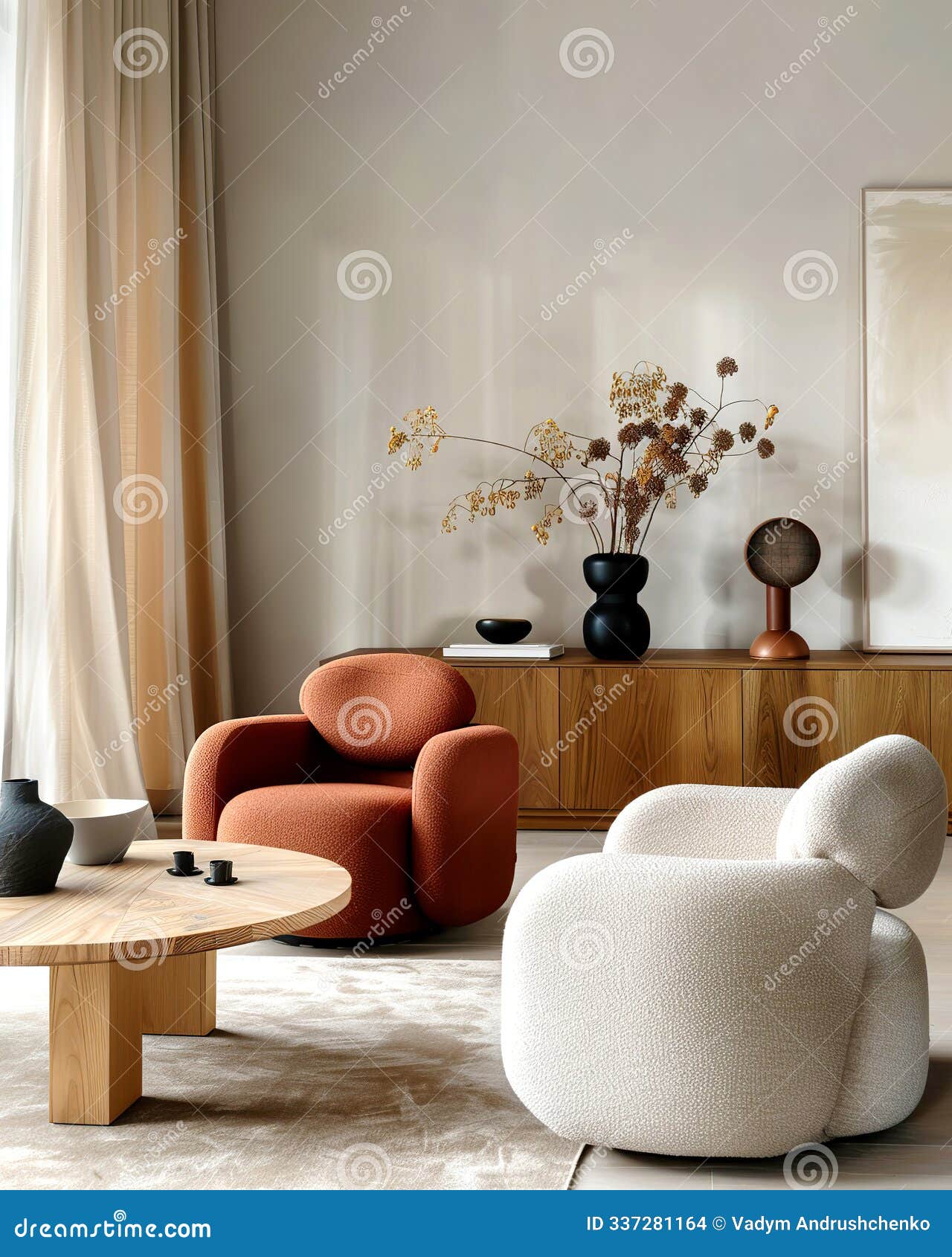 Japandi, Minimalist Interior Design of Modern Living Room with Stylish ... Japandi, Minimalist Interior Design of Modern Living Room with Stylish ...