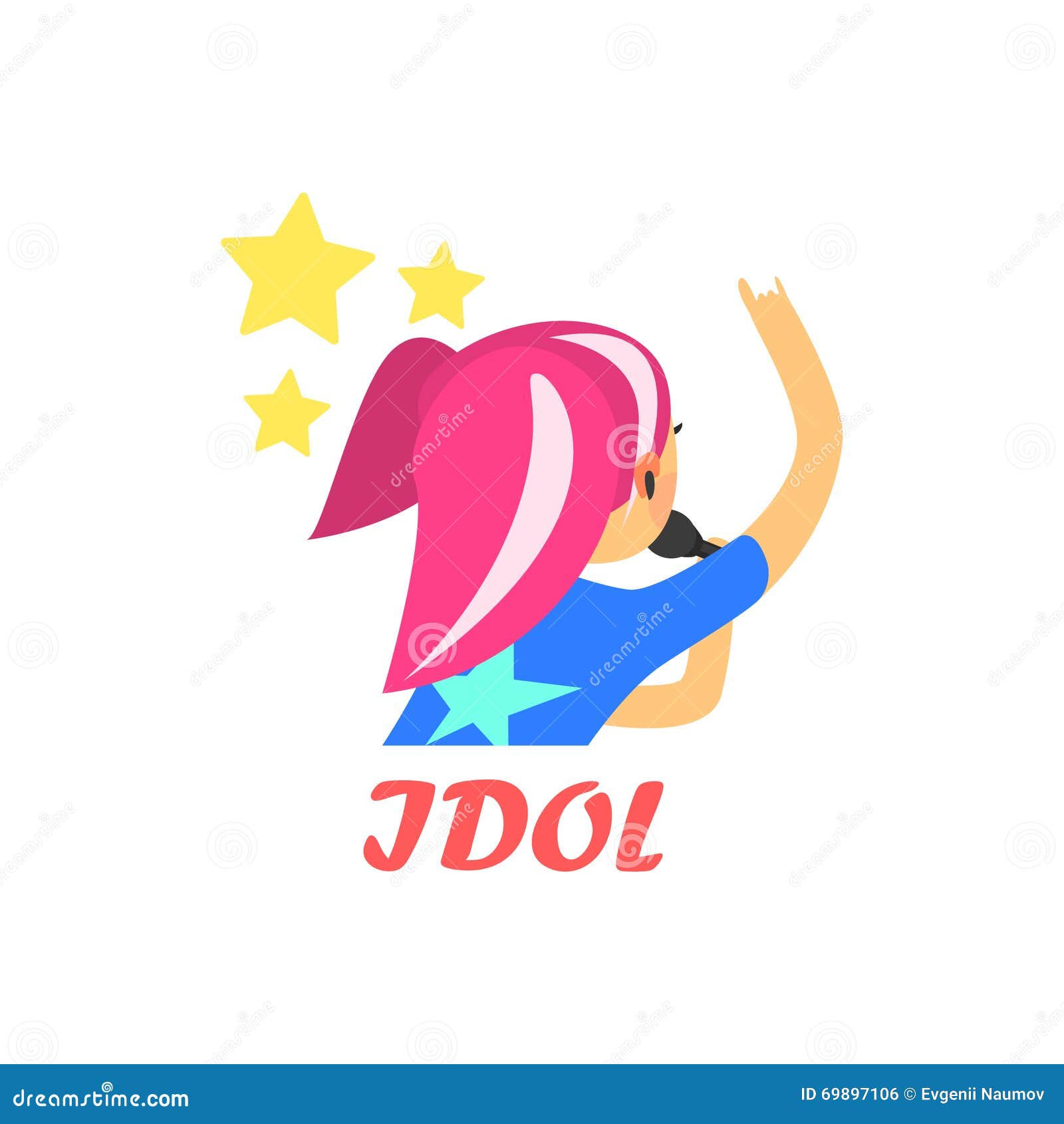 Japaneese Pop Idol Cartoon Style Icon Vector Illustration ...