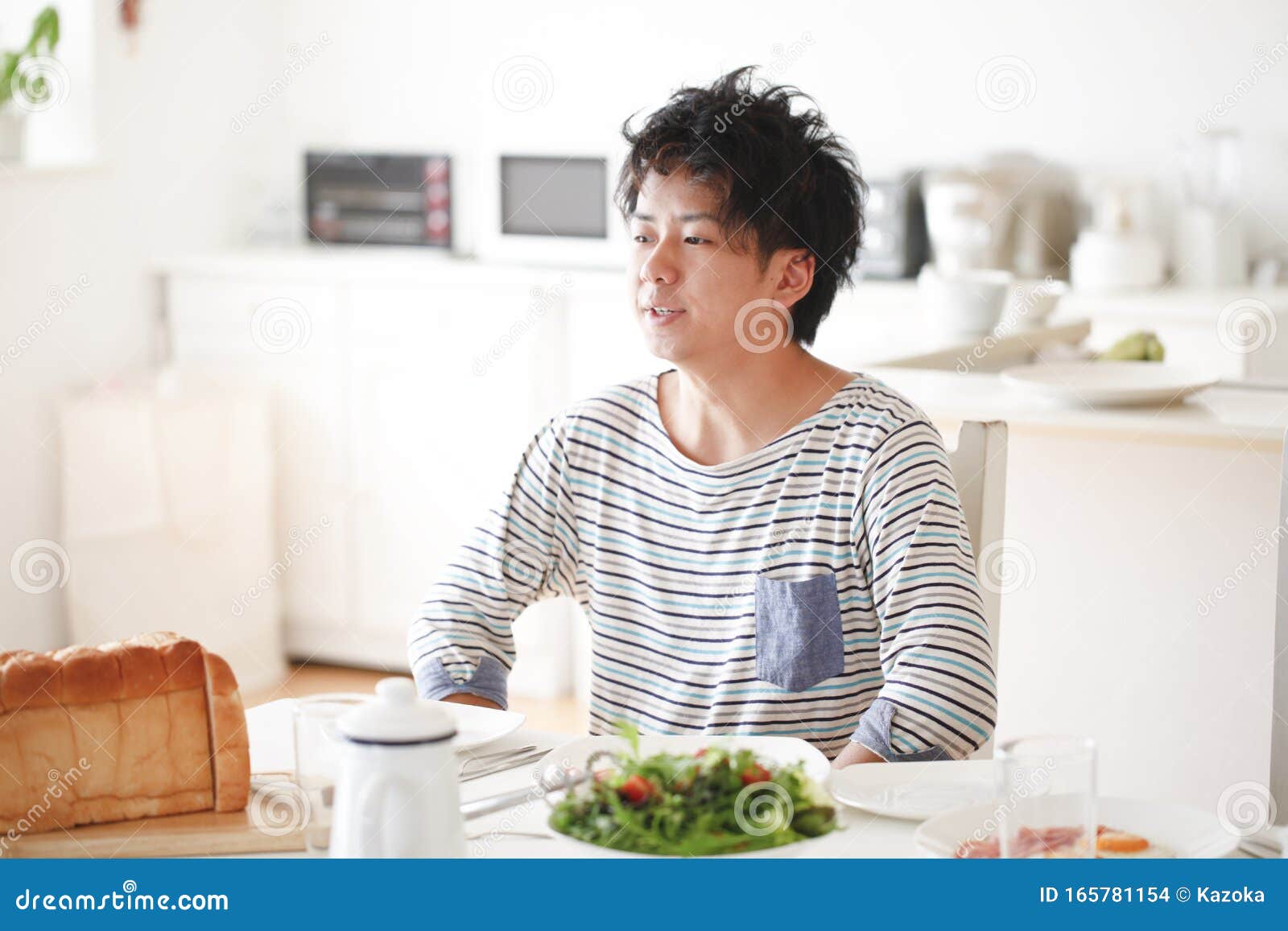 Japanese Adolescent Waking Up, Missing Stock Photo - Image of open ...