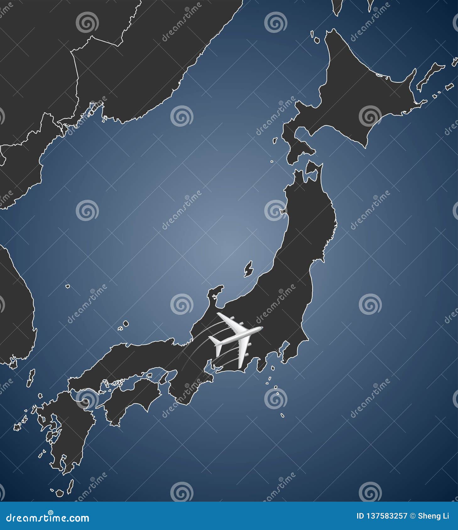 Japanese Airline, the Map of Japan Stock Vector - Illustration of japan ...